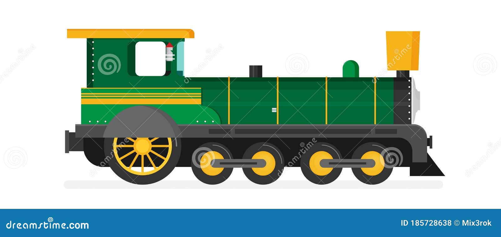 Colorful Vector Train. Flat Style Stock Vector - Illustration of ...