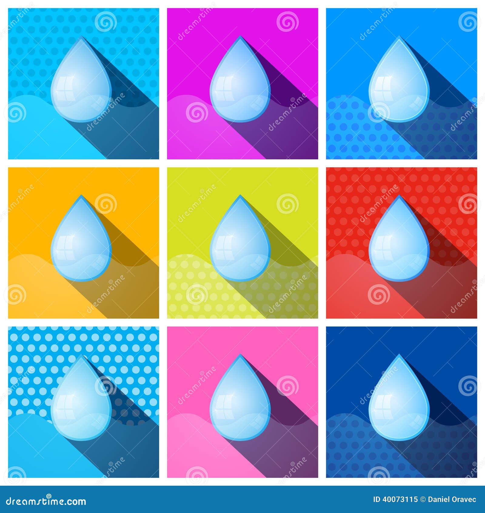 Colorful Vector Water Drops Icons Stock Vector - Illustration of clear ...