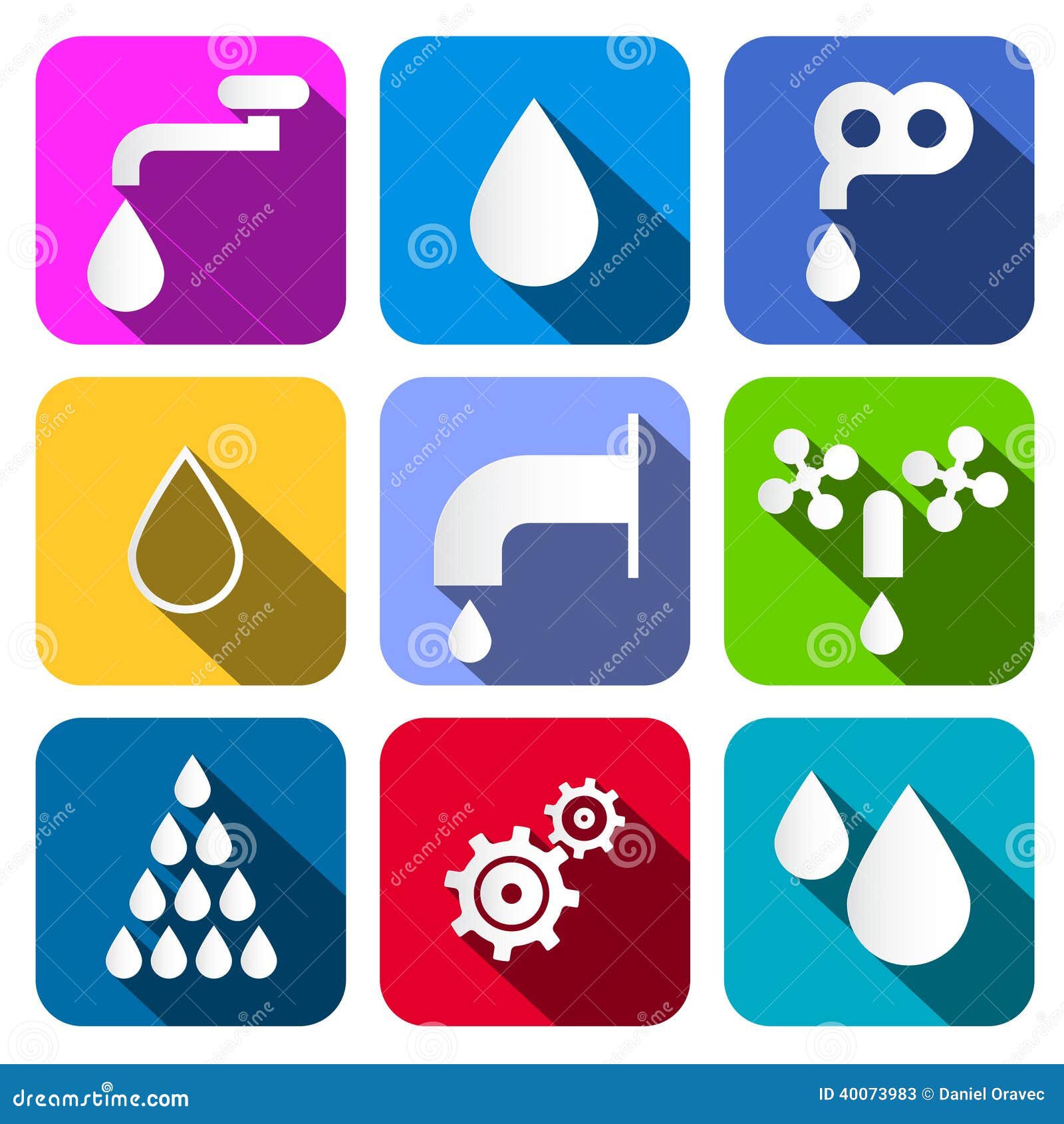 Colorful Vector Water Symbols Stock Vector - Illustration of graphic ...