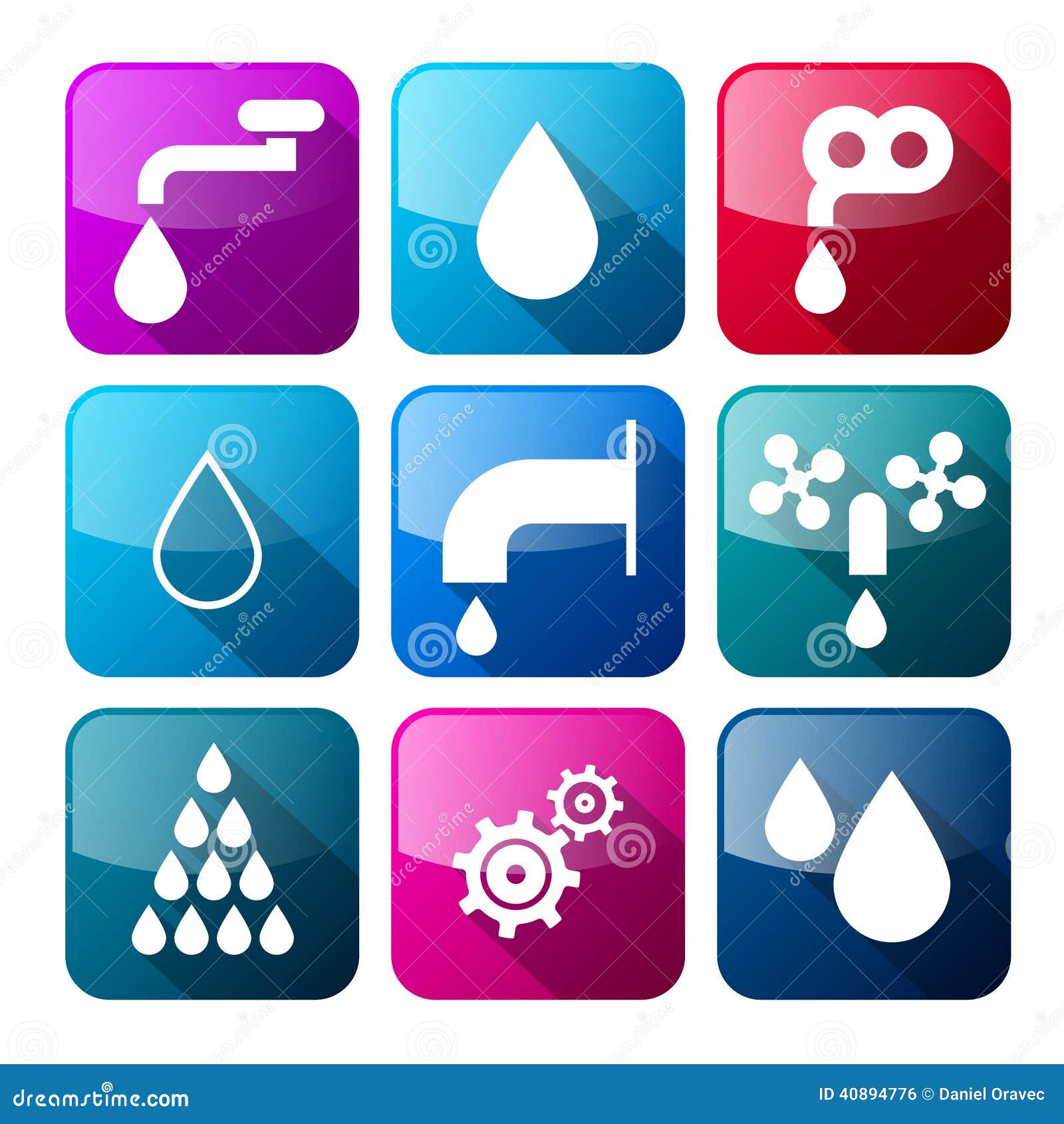 Colorful Vector Water Symbols Stock Vector - Illustration of motion ...