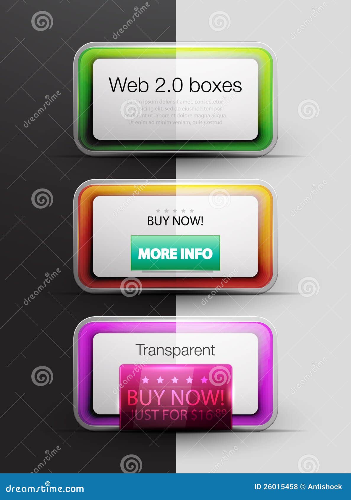 Colorful Vector Web 2.0 Boxes Stock Vector - Illustration of design ...