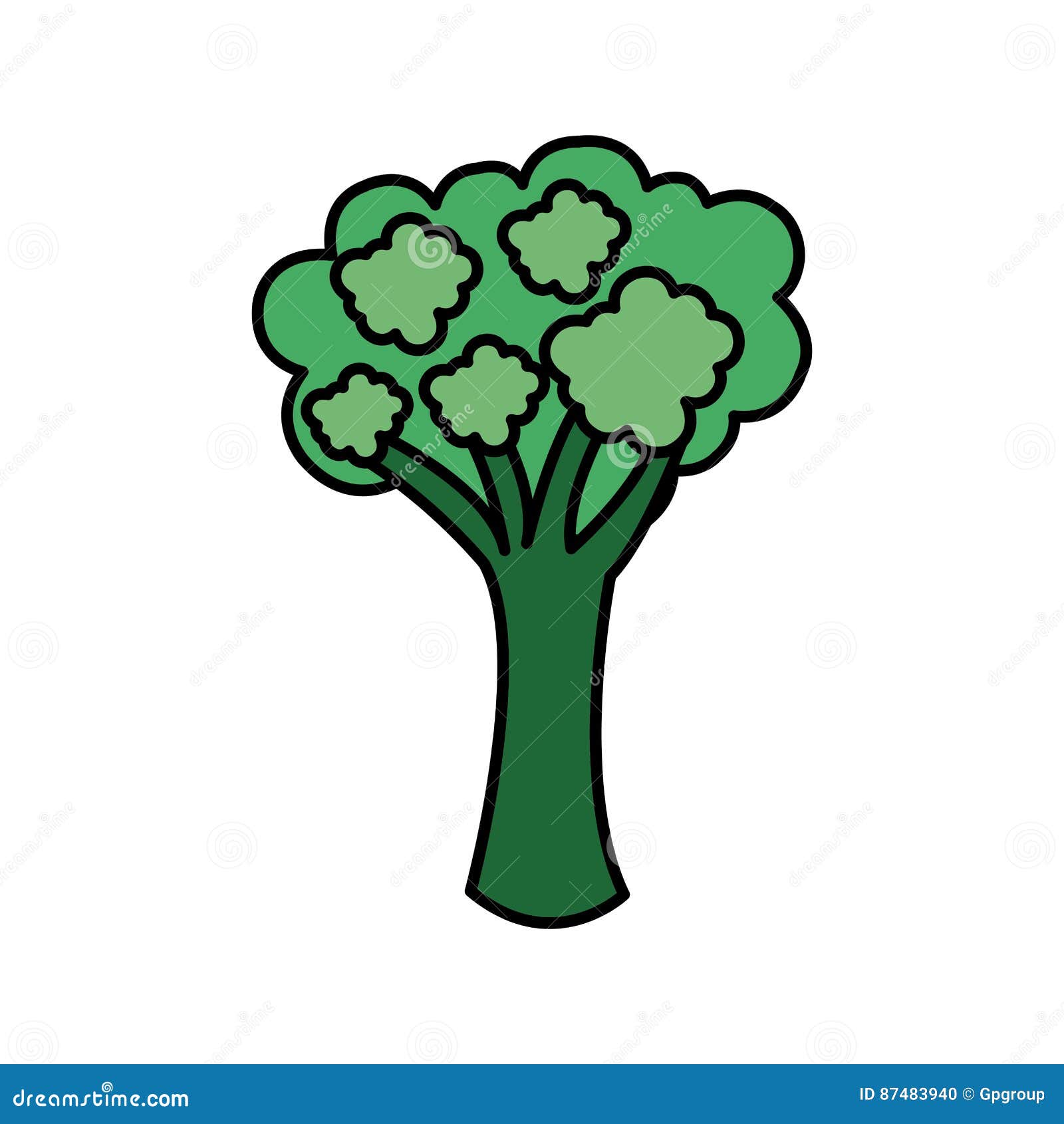 Colorful Vegetable Broccoli Icon Stock Illustration - Illustration of ...