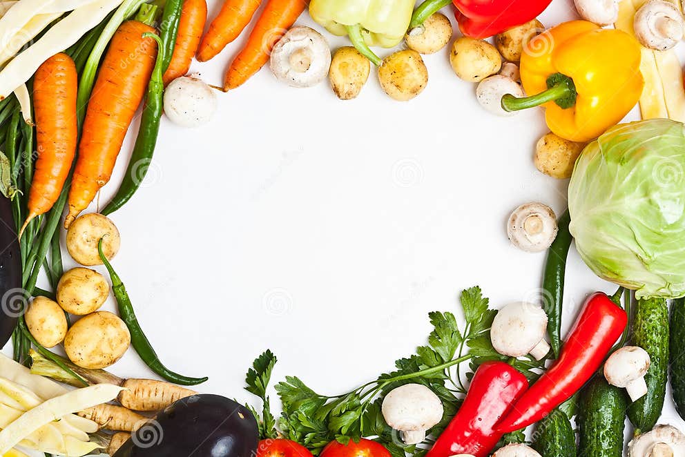 Colorful vegetable frame stock image. Image of crops - 25159339
