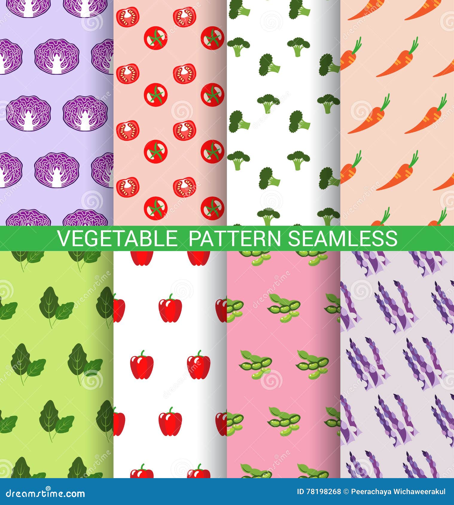 Colorful Vegetable Seamless Pattern Stock Vector - Illustration of ...