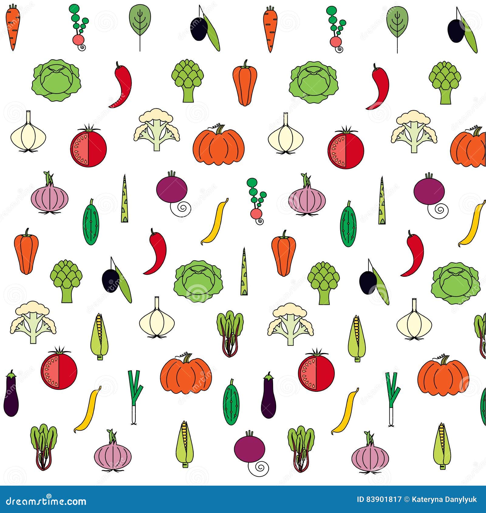 Colorful Vegetable Texture on White Stock Vector - Illustration of ...
