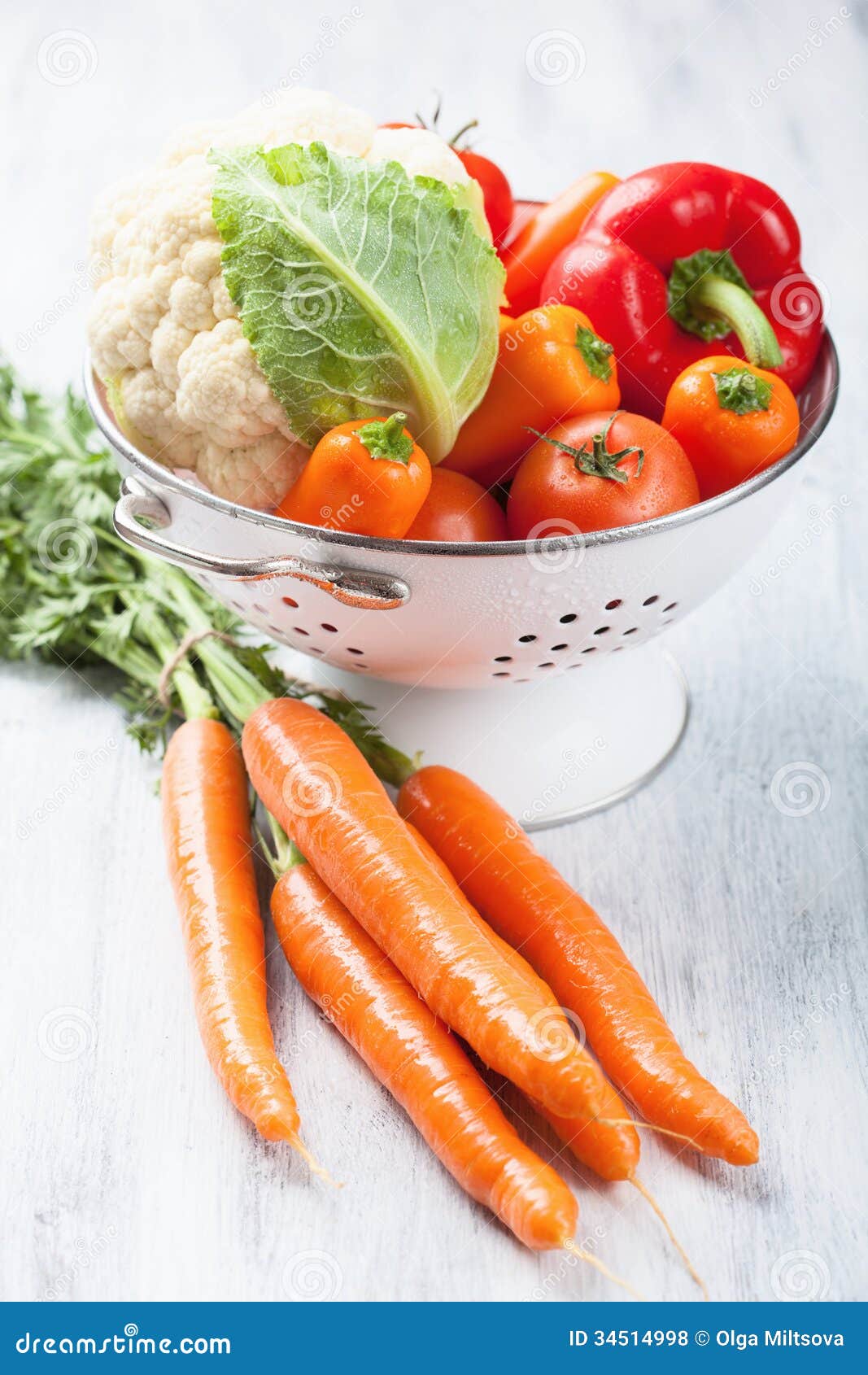 Colorful Vegetables in Colander Stock Photo - Image of closeup ...