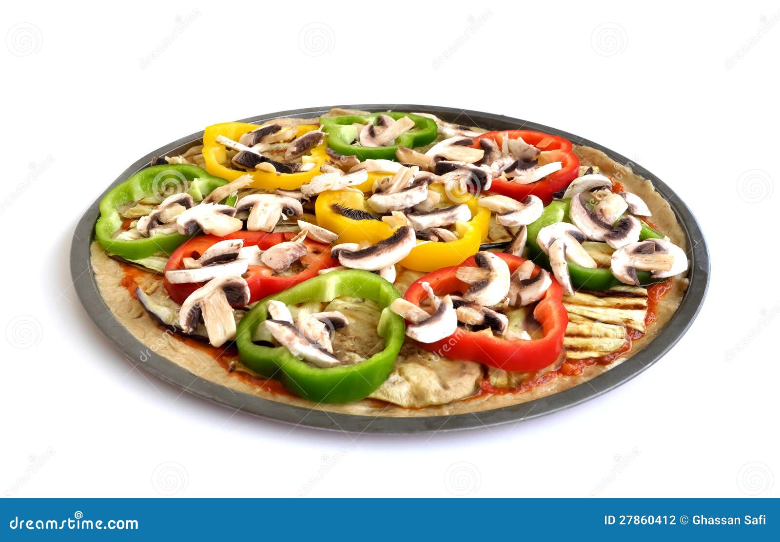 A Colorful Vegetarian Pizza Stock Photo - Image of zucchini, colored ...
