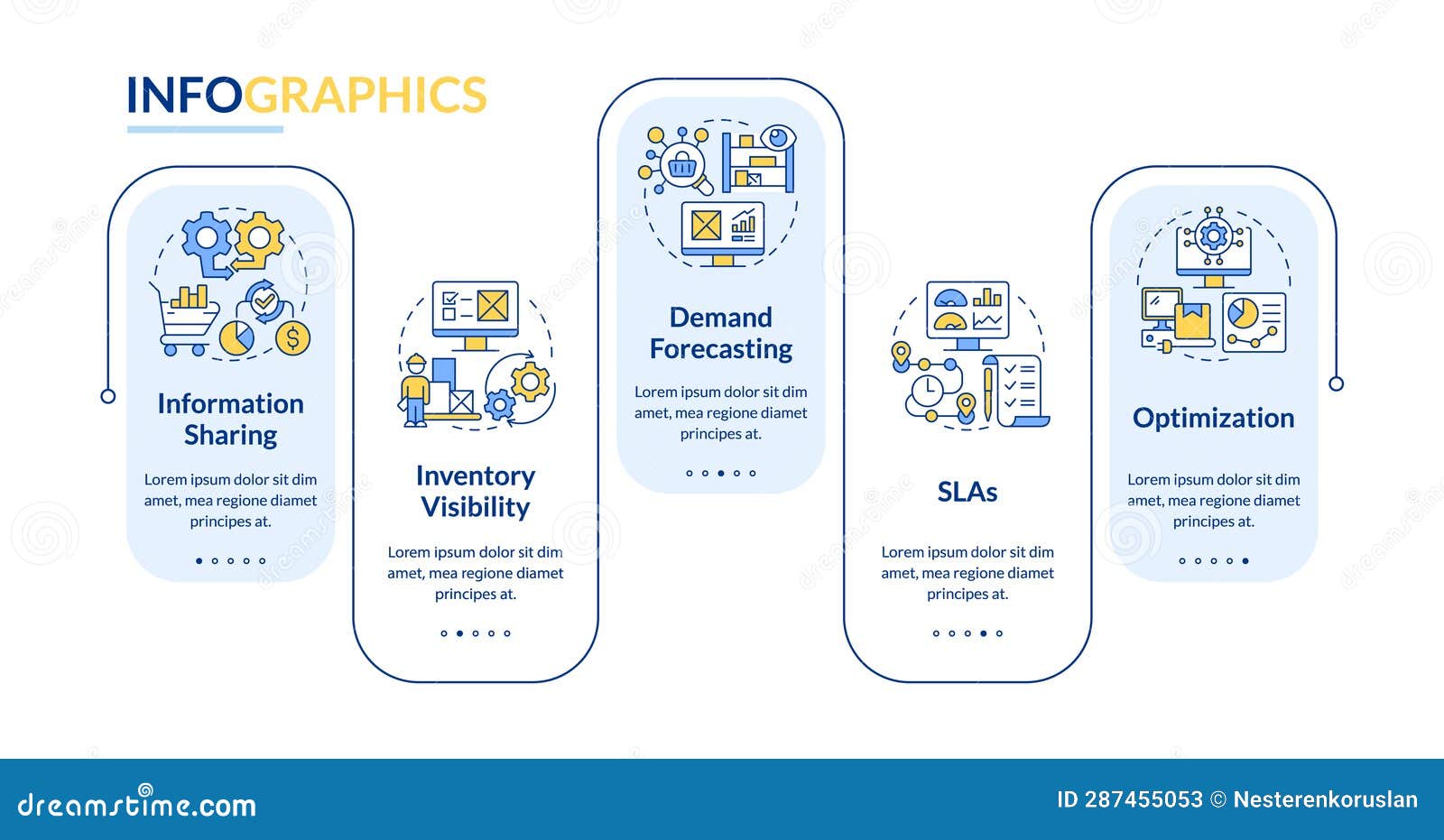 Colorful Vendor Management Layout with Linear Icons Stock Vector ...