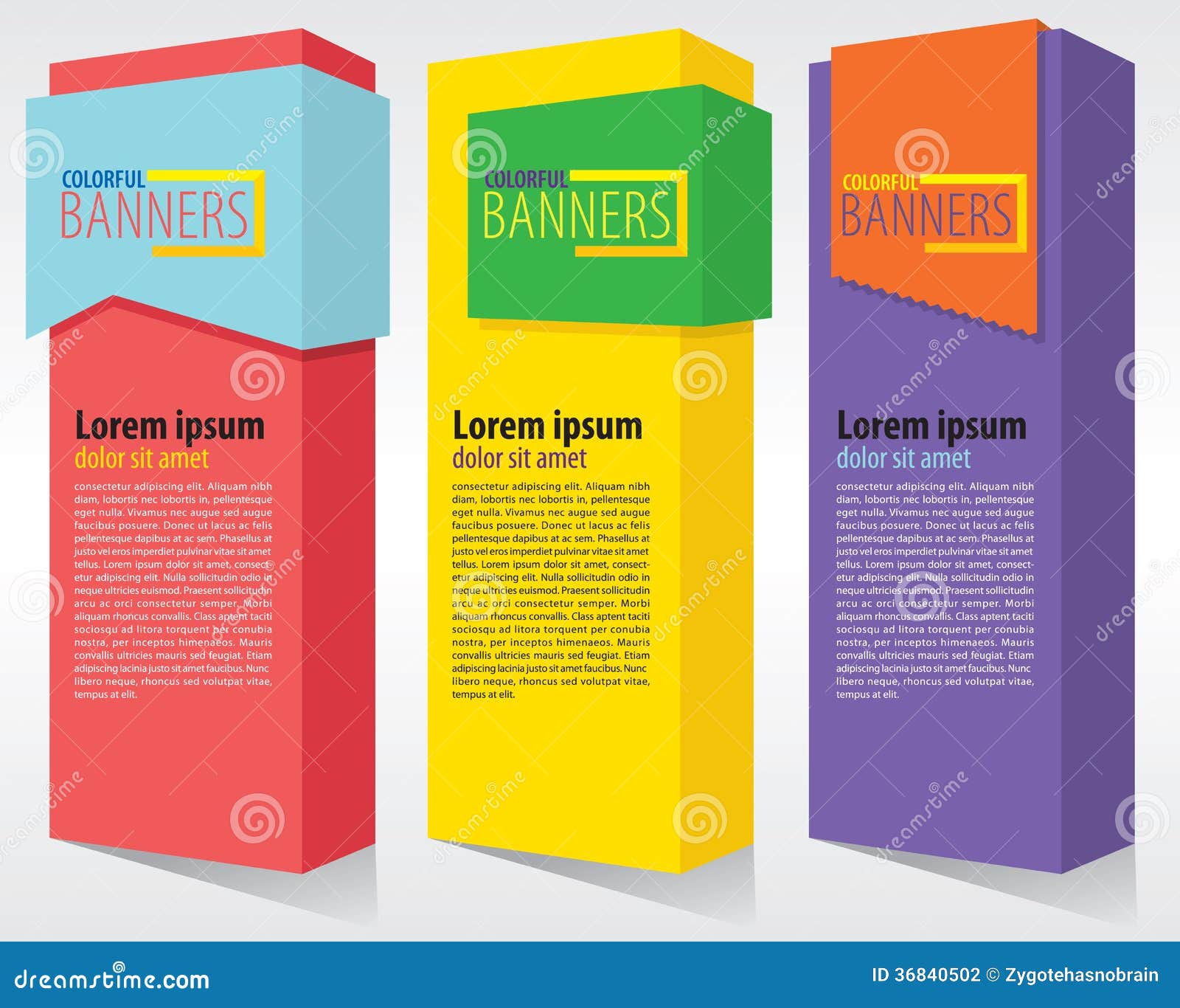 Colorful Vertical Banners. stock vector. Illustration of polygon - 36840502