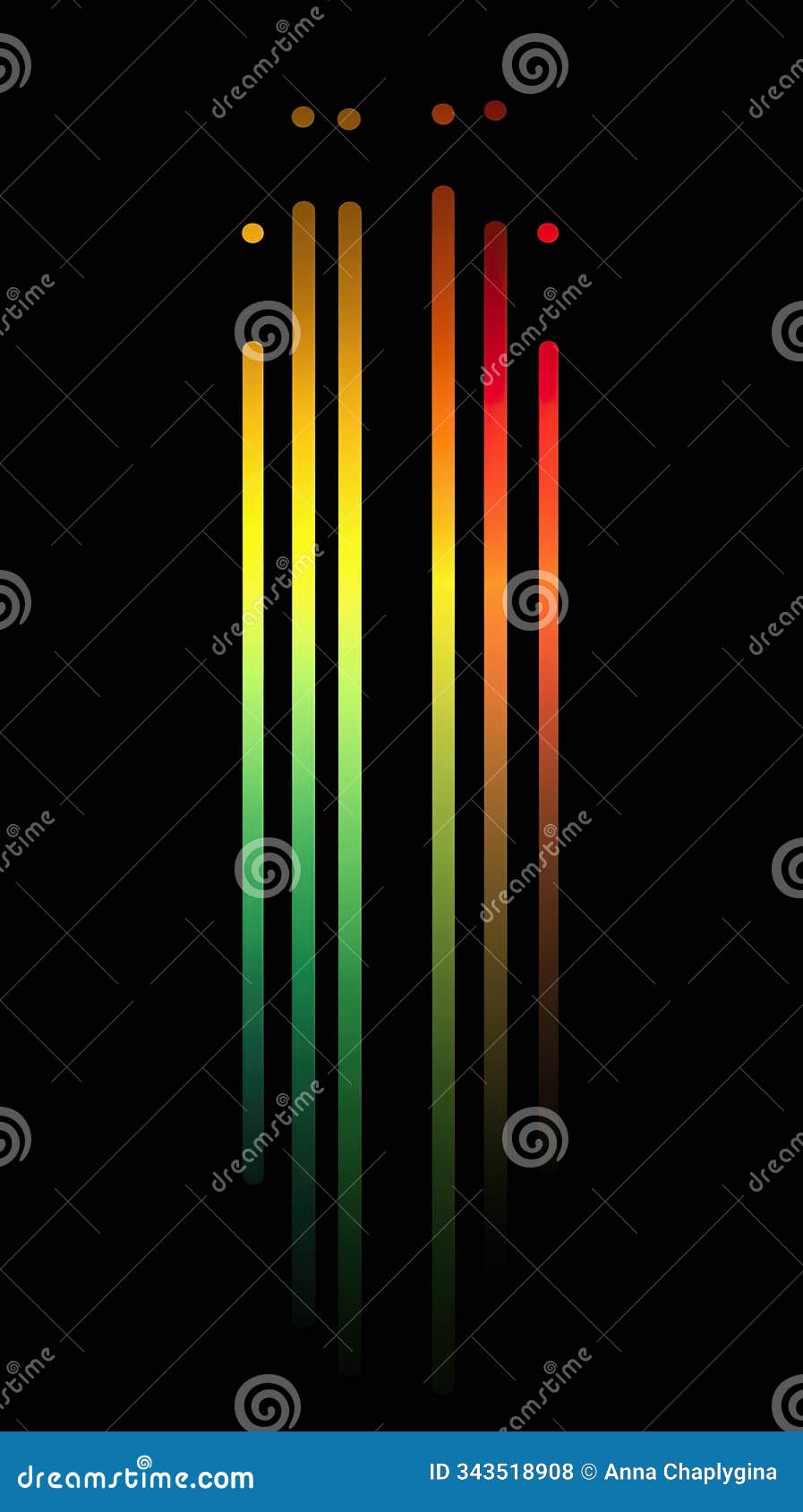 Colorful Vertical Light Streaks on Black Background Stock Illustration ...