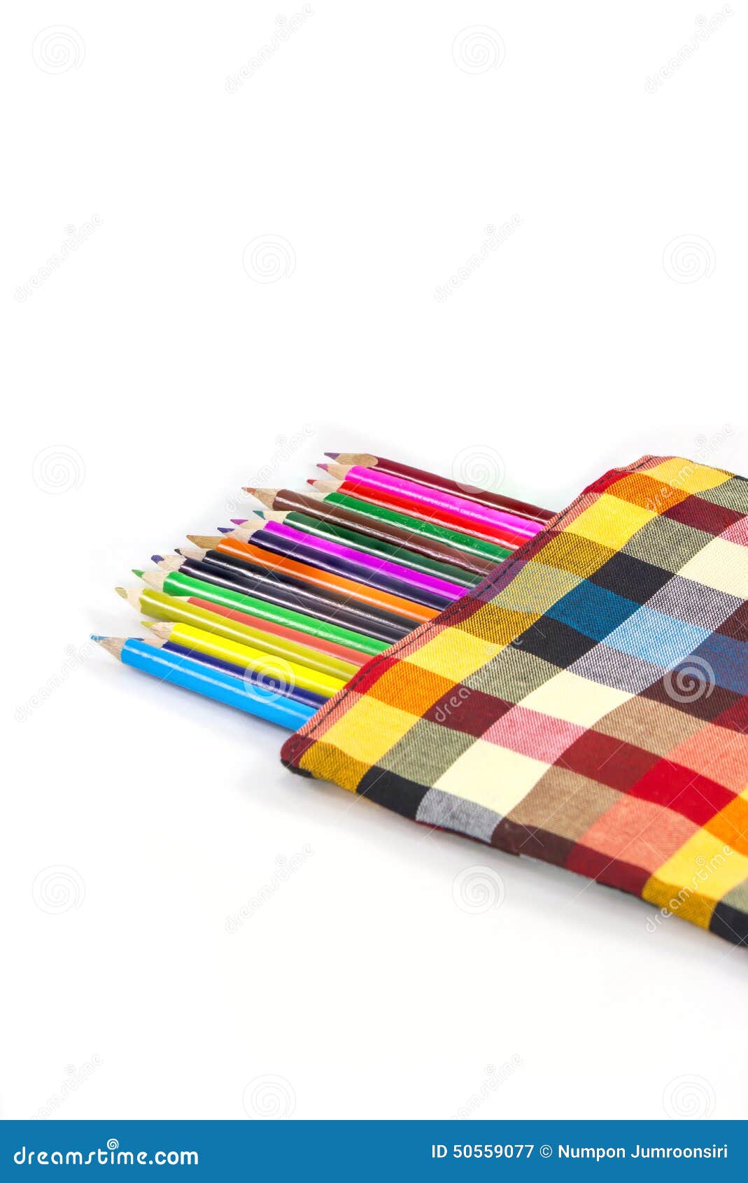 Colorful Vertical Pencil Crayon Border Over White Stock Image - Image ...
