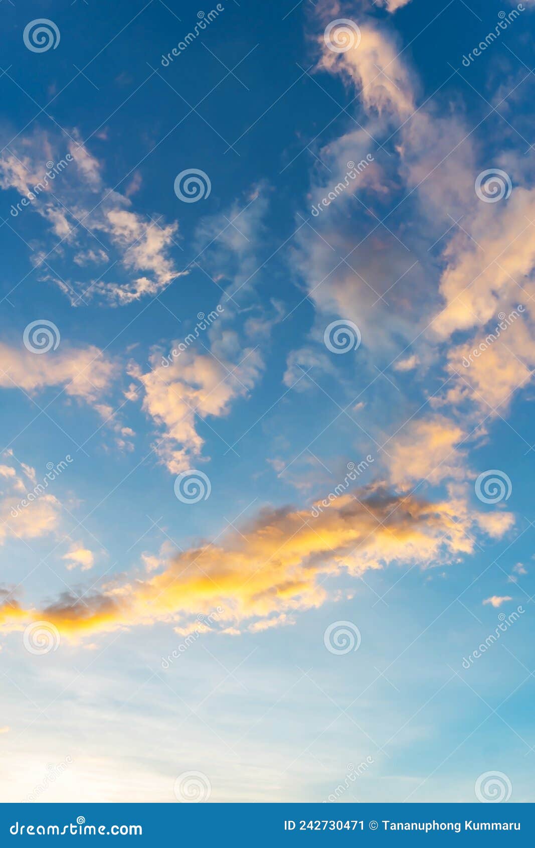 Colorful Vertical Sky with Cloud Stock Image - Image of scenic, clear ...