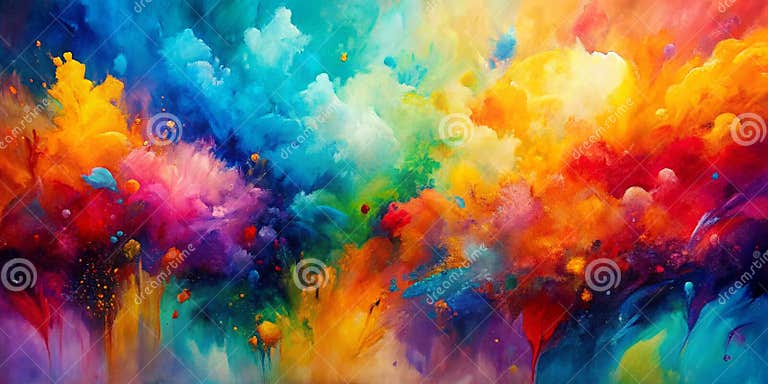 Colorful and Vibrant Abstract Painting There are Many Different Colors ... Colorful and Vibrant Abstract Painting There are Many Different Colors ...