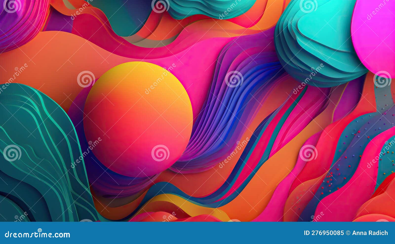 Colorful, Vibrant and Dynamic Abstract Wave Background Stock ...