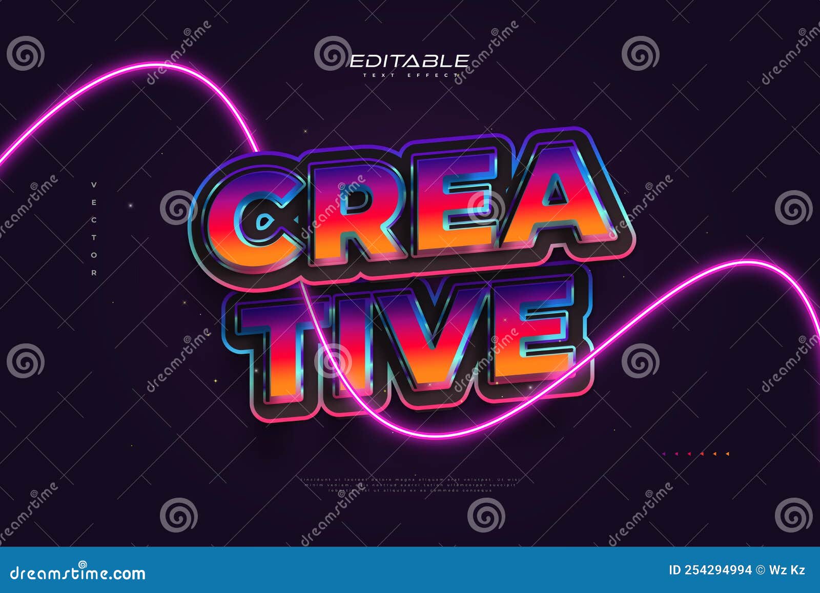 Colorful and Vibrant Text Effect Stock Vector - Illustration of vibrant ...