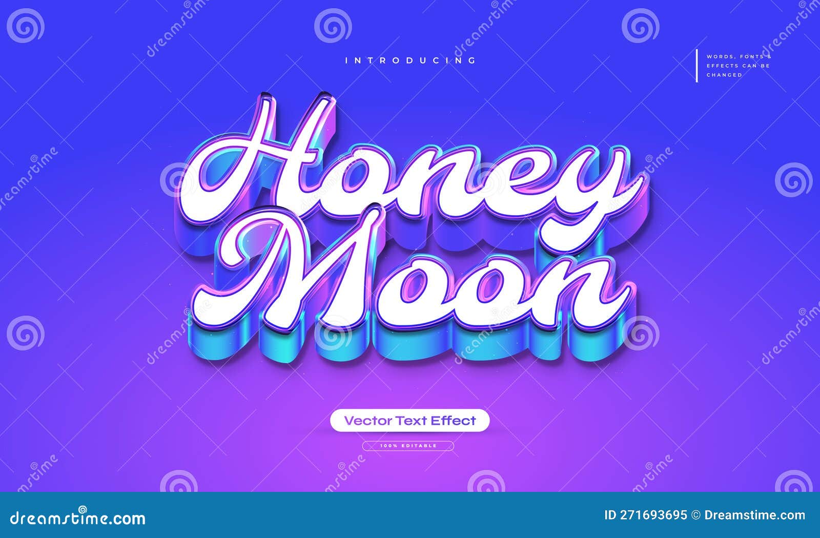 Colorful Vibrant Text Style with 3D Effect Stock Illustration ...