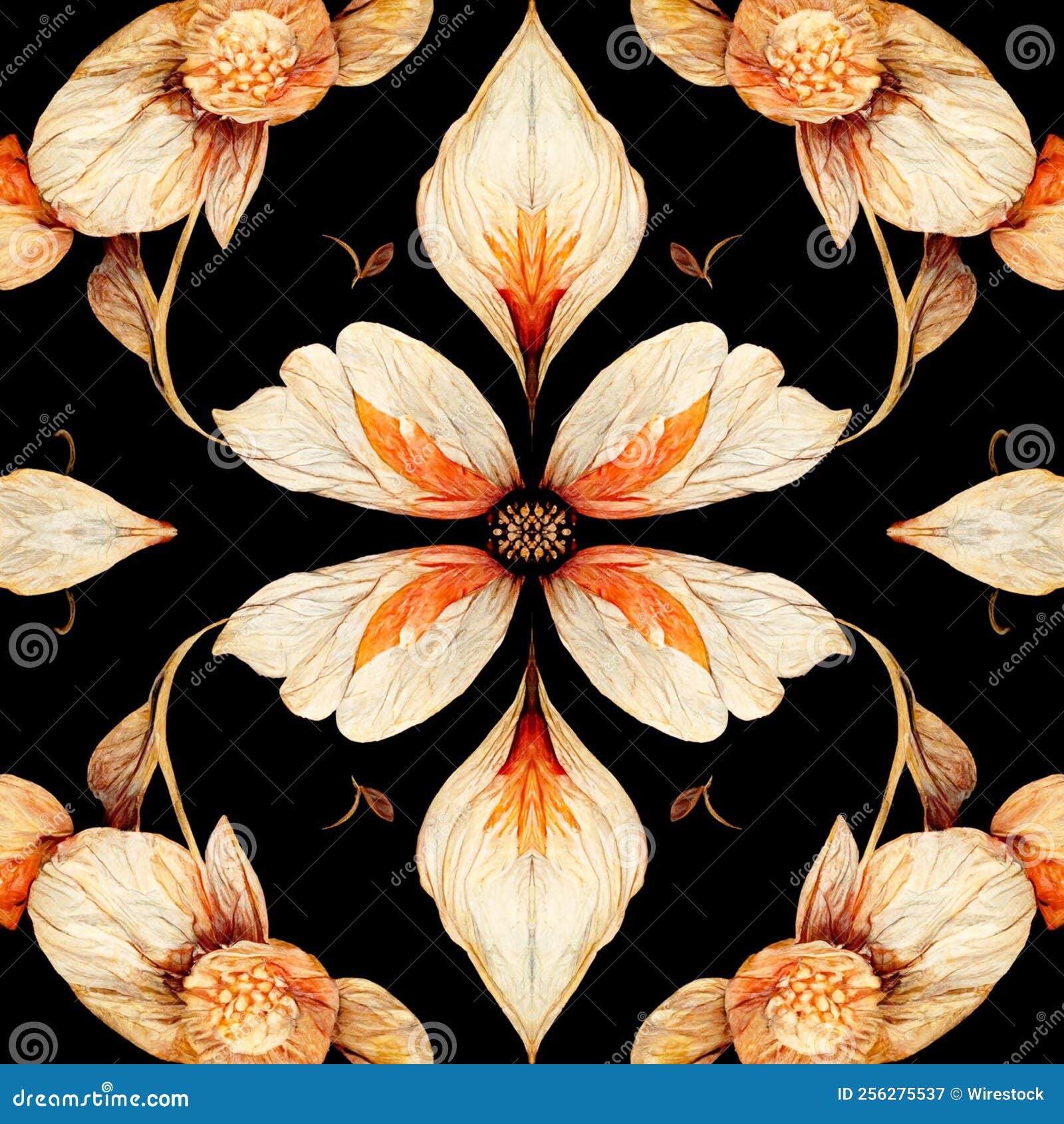 Colorful Victorian Floral Seamless Pattern Background Stock ...