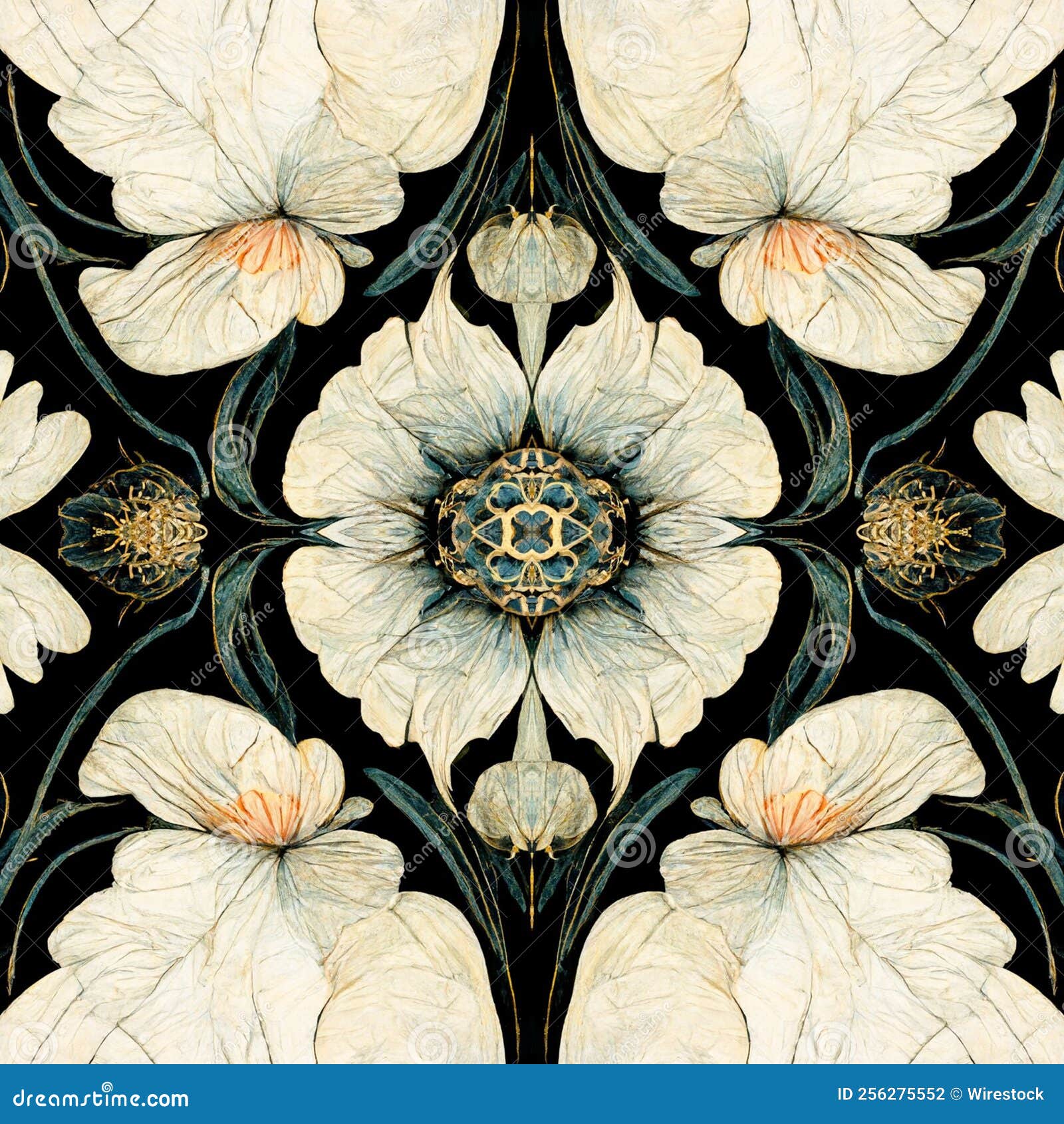 Colorful Victorian Floral Seamless Pattern Background Stock ...