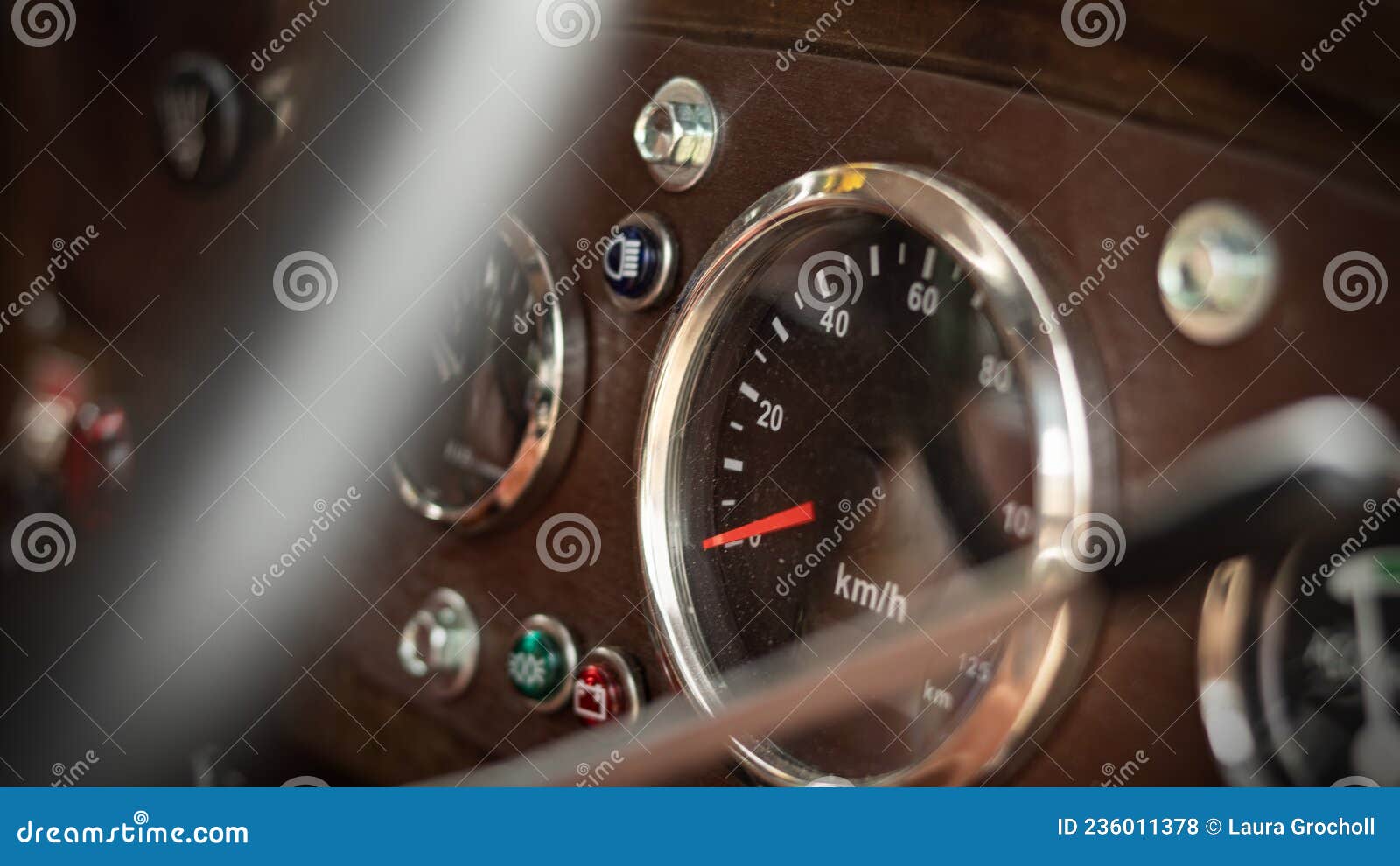 Colorful Vintage Car Speed Barometer Stock Photo - Image of classic ...