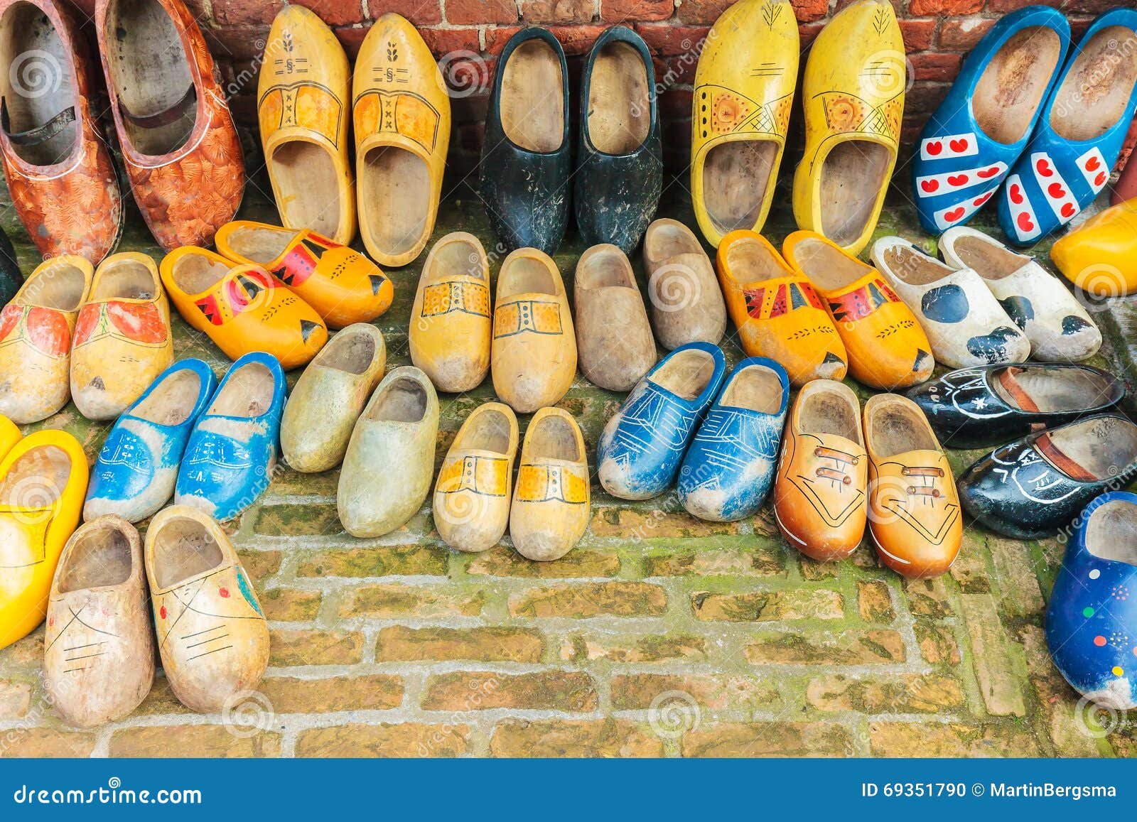 Colorful Vintage Dutch Wooden Clogs Stock Photo - Image of painted ...