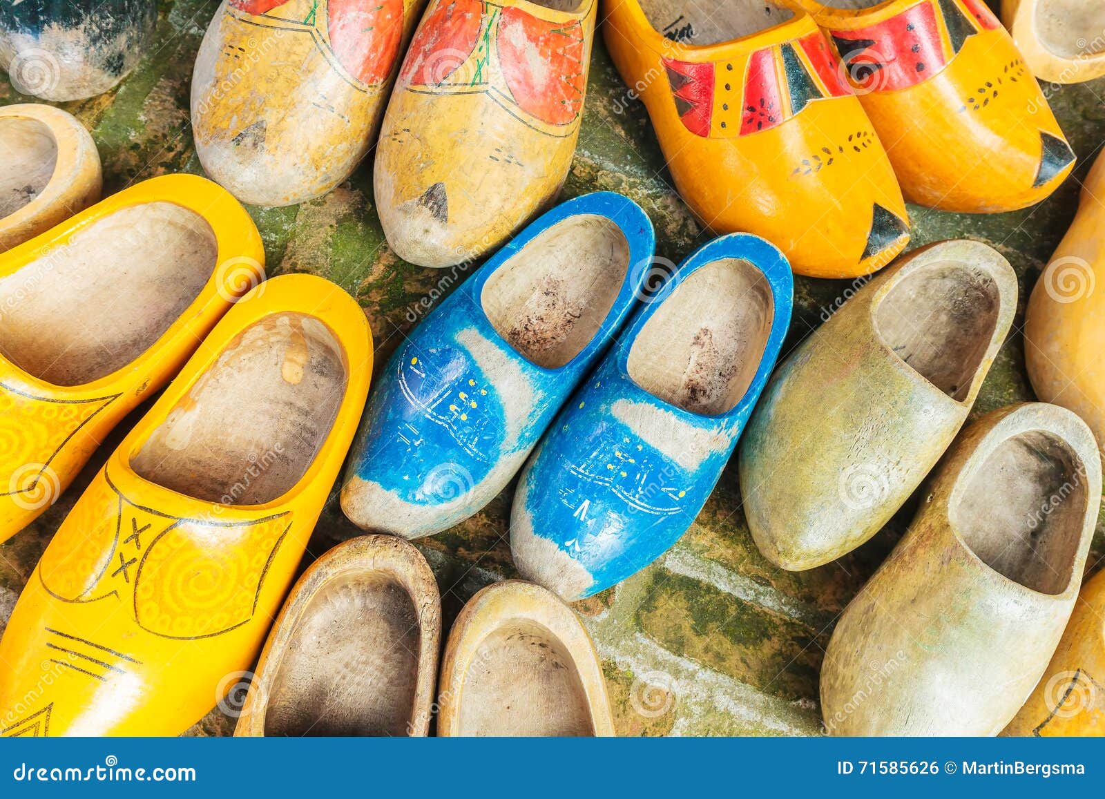 Colorful Vintage Dutch Wooden Clogs Stock Photo - Image of culture ...
