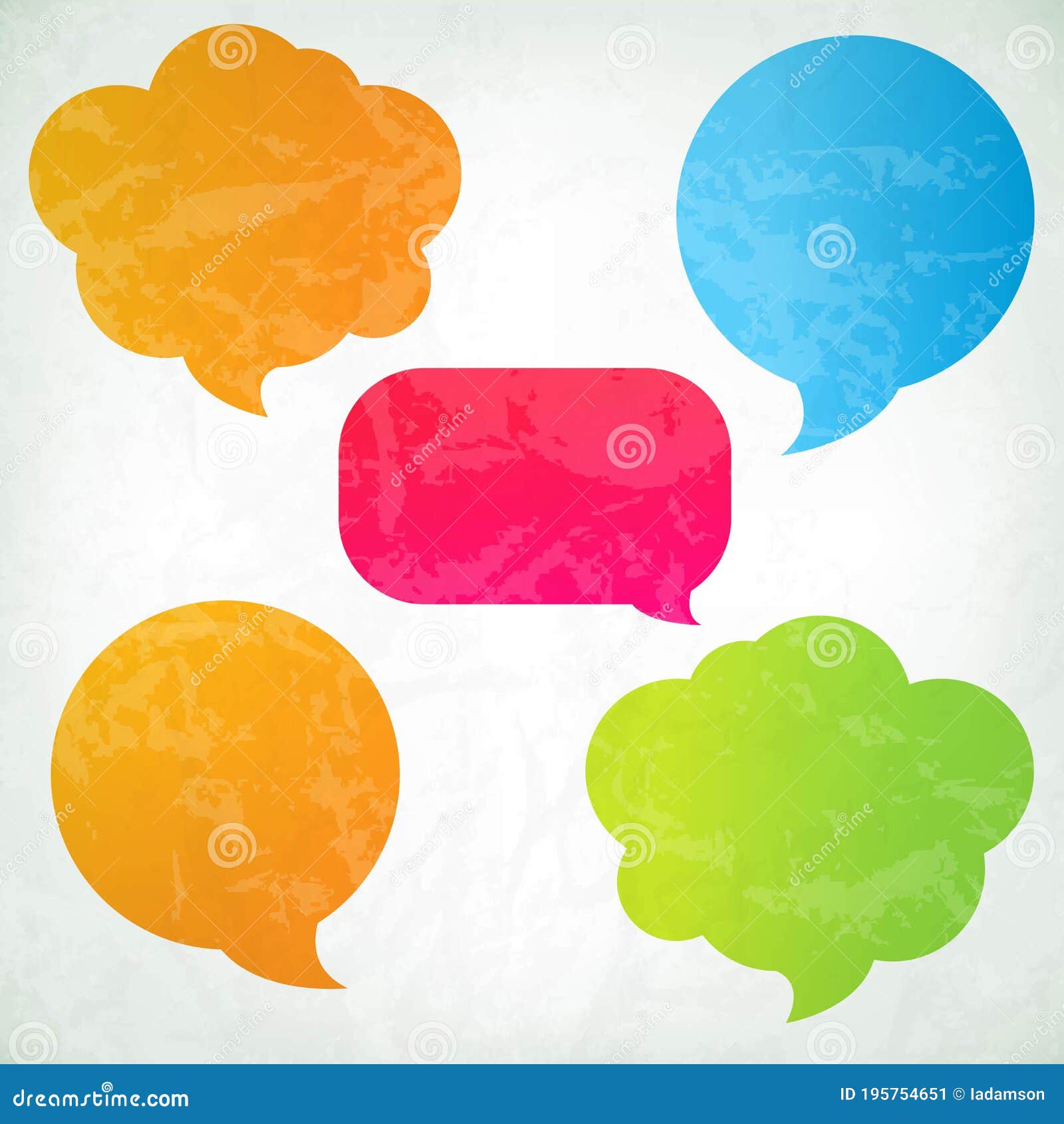 Colorful Vintage Speech Bubbles Stock Vector - Illustration of message ...