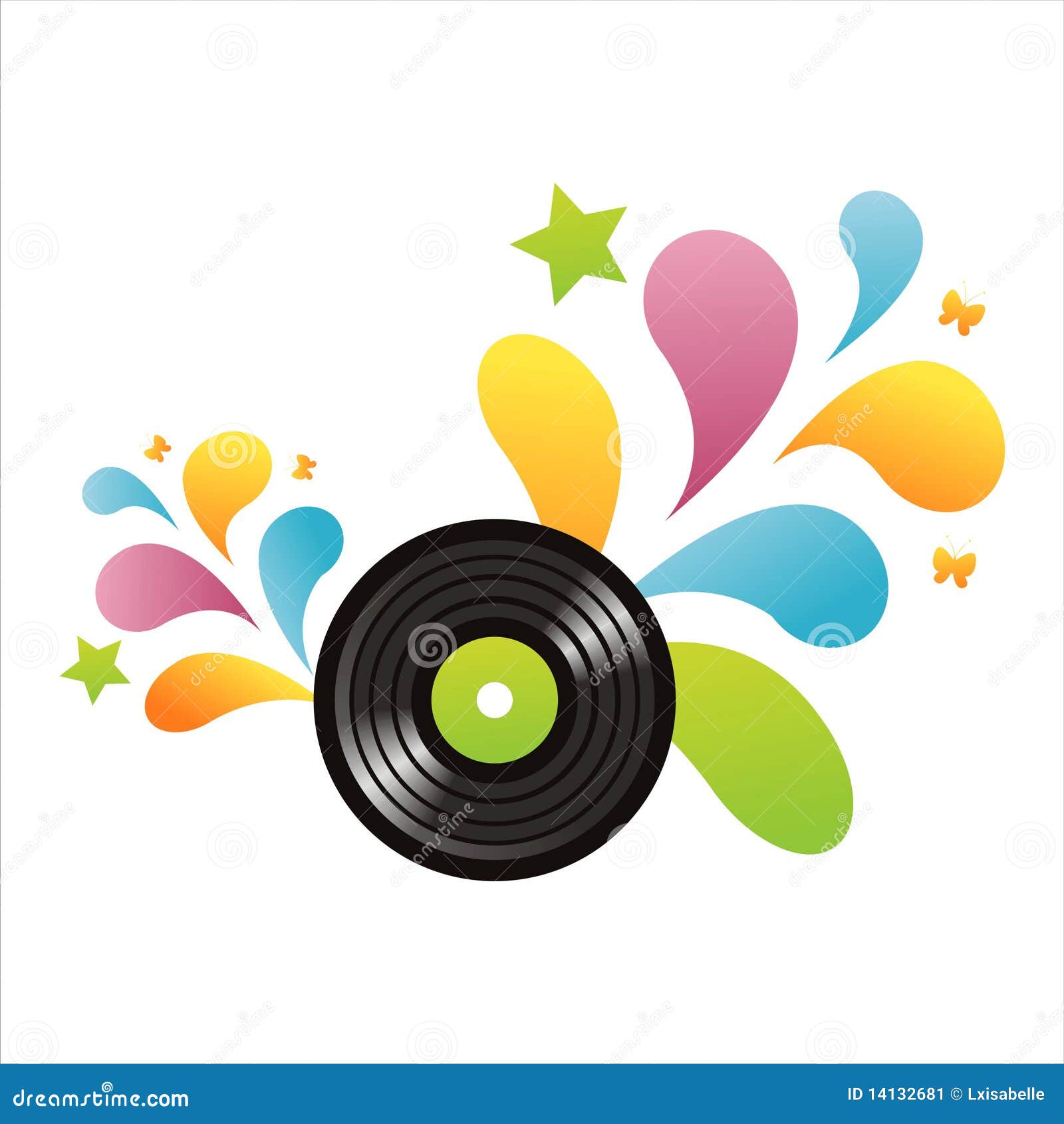 Colorful Vinyl Record Background Stock Vector - Illustration of glossy ...