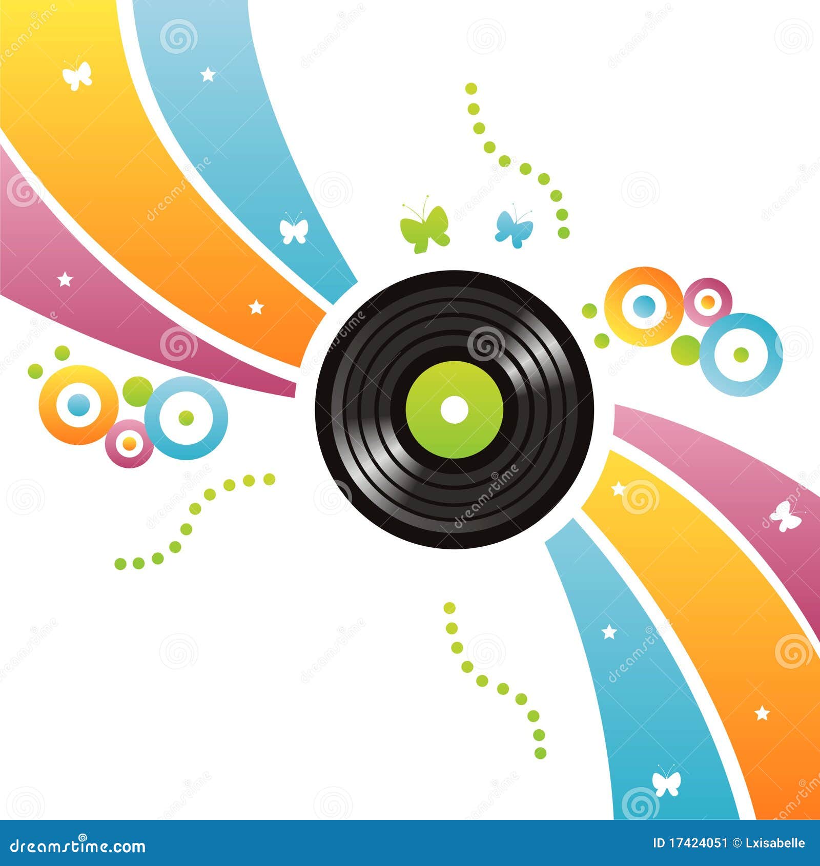 Colorful Vinyl Record Background Stock Vector - Illustration of musical ...