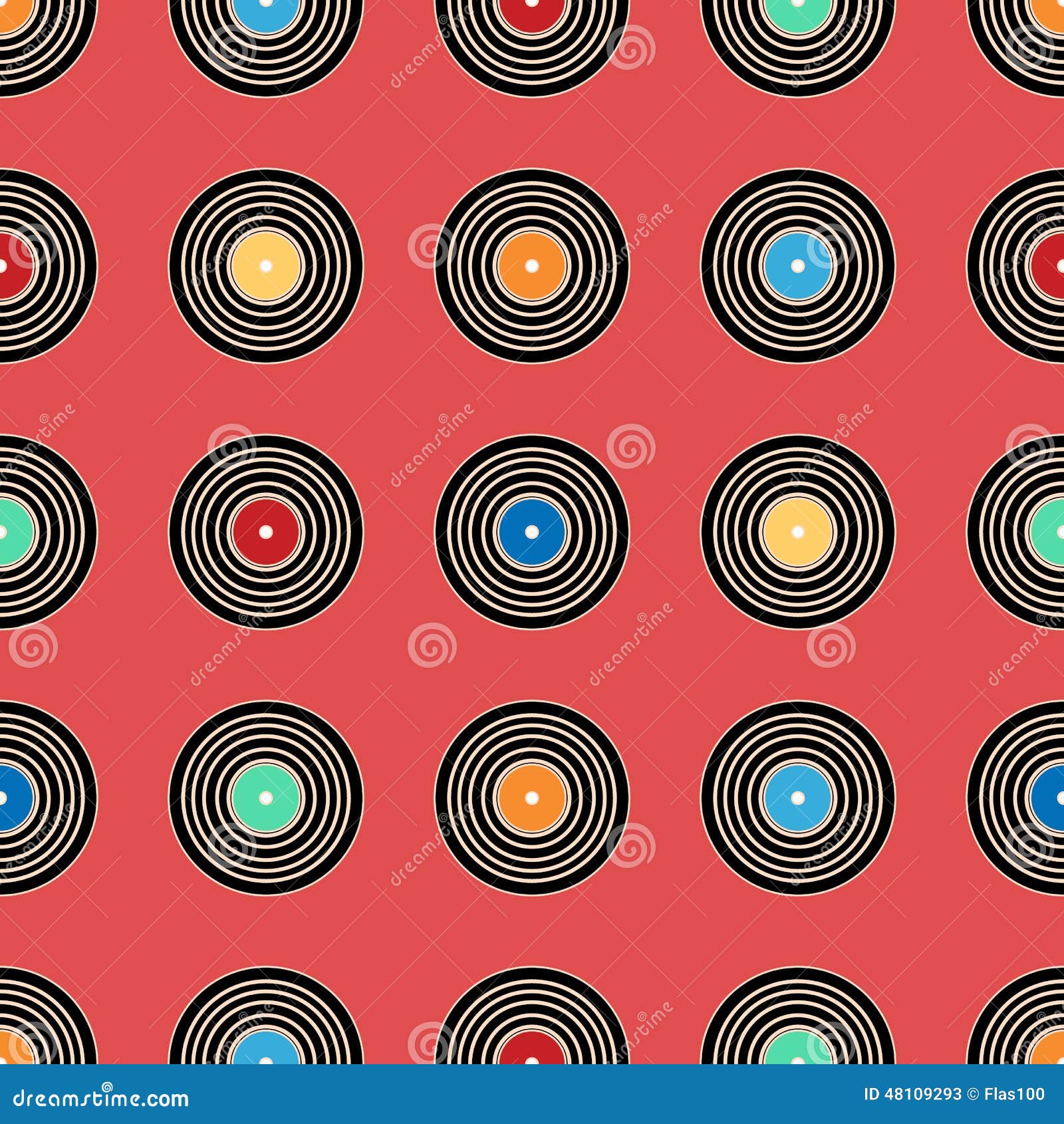 Colorful Vinyl Record, Pattern Background. Stock Vector - Illustration ...