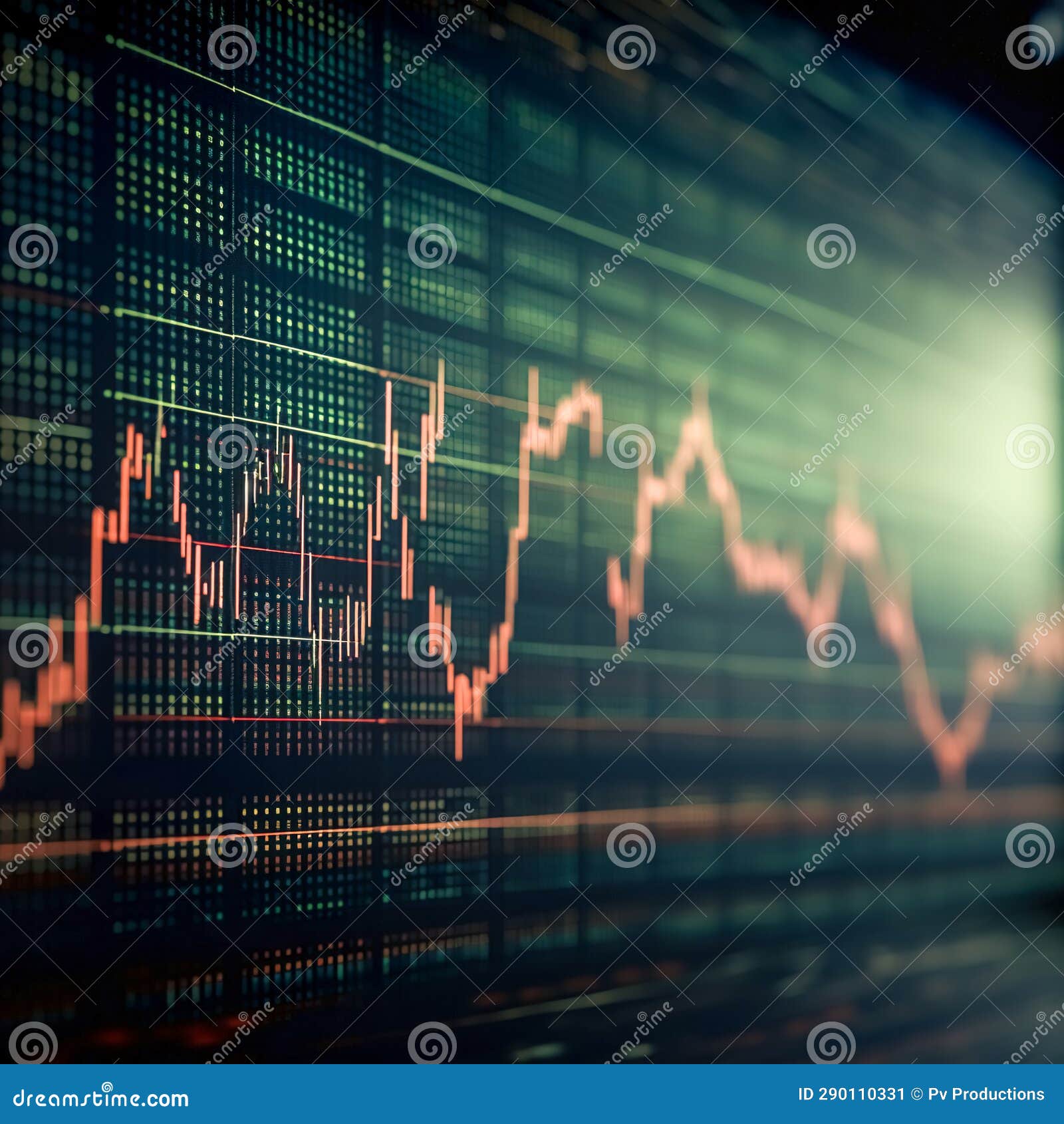 Colorful Virtual Business Finance Graph, Generative AI. Stock Image ...