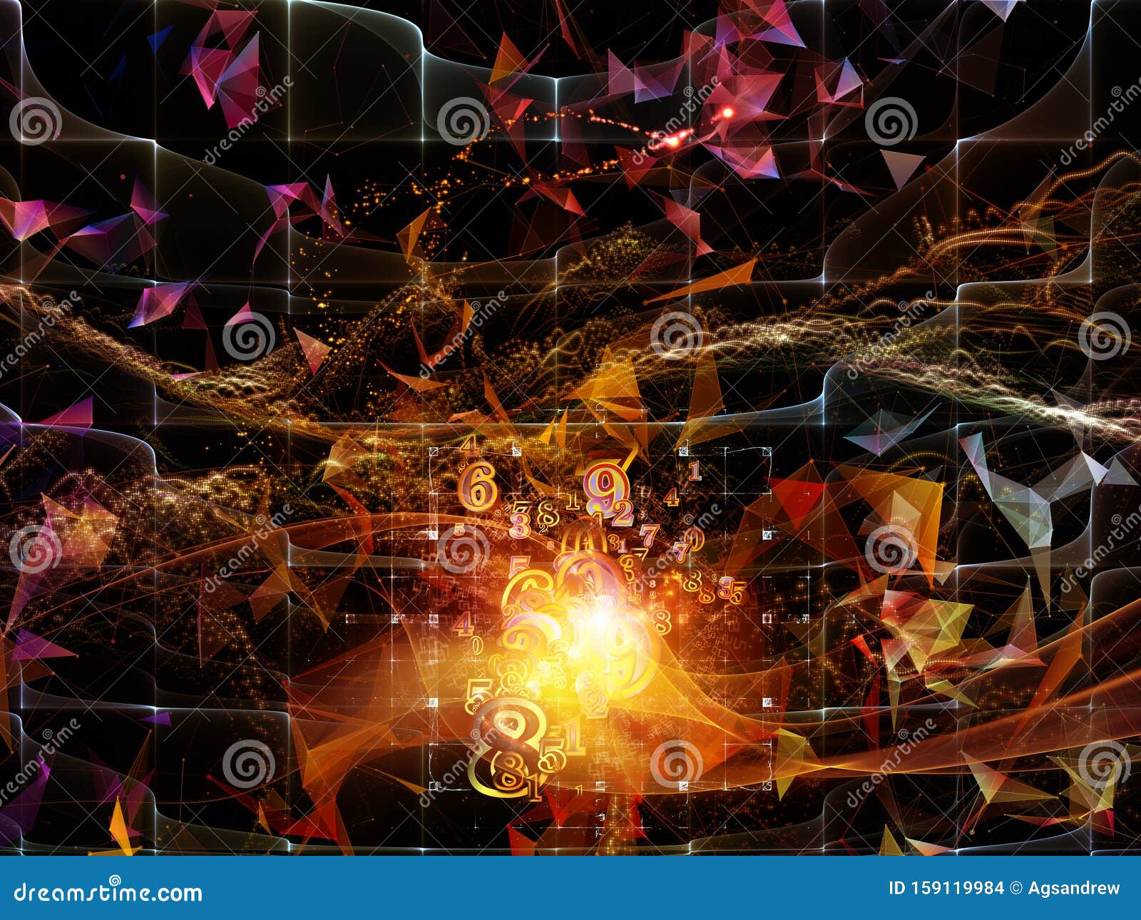 Colorful Virtual World stock illustration. Illustration of algebra ...