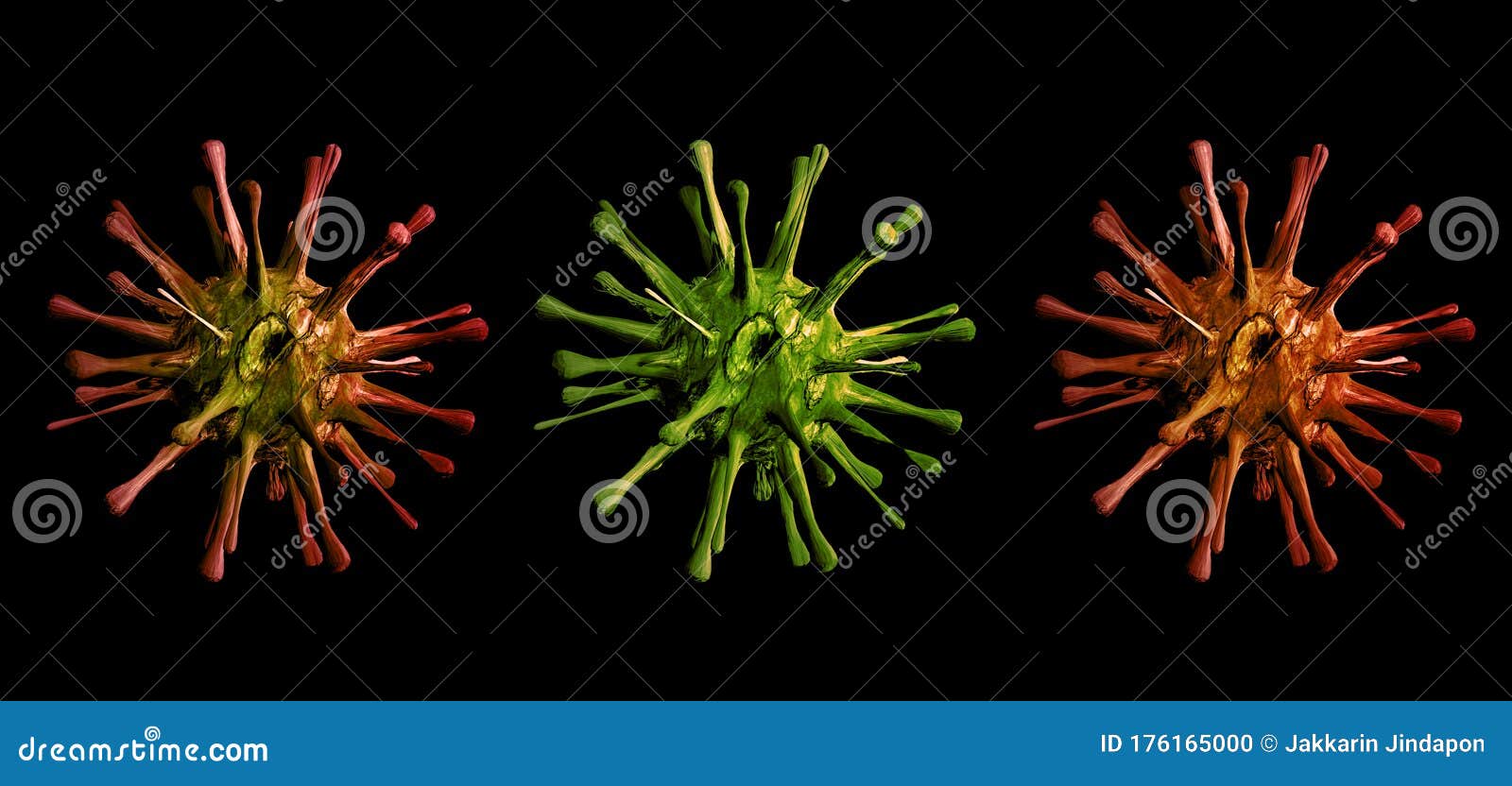 Colorful Virus Isolated on Black Background Stock Illustration ...