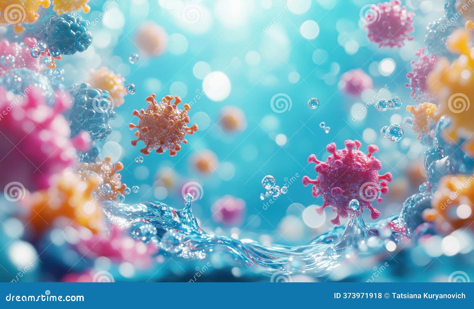 A Colorful Virus Is Shown In A Blue Background Royalty-Free Stock Photo ...
