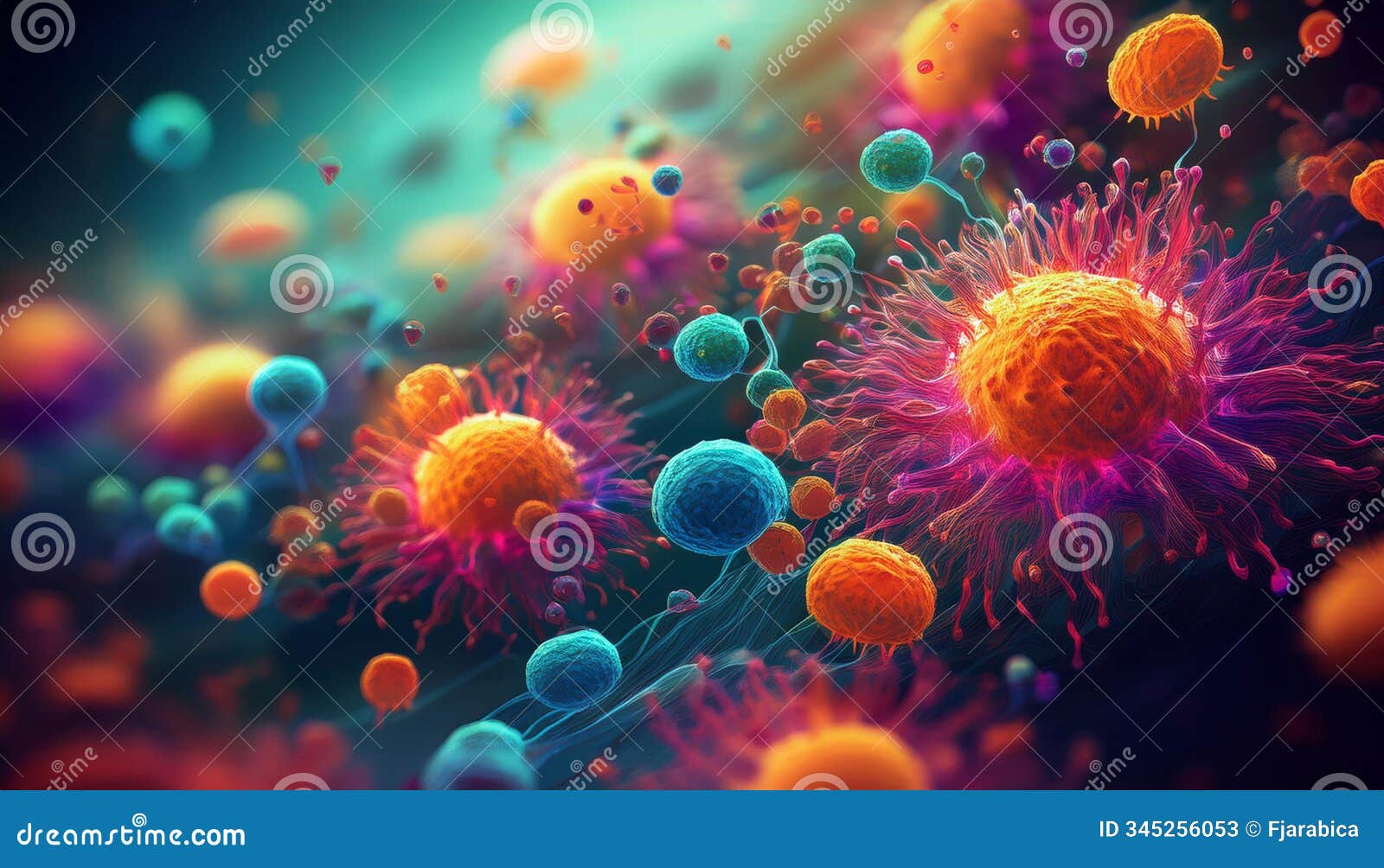 Set Colorful Viruses Vector Illustration. Bacteria And Micro-organisms ...