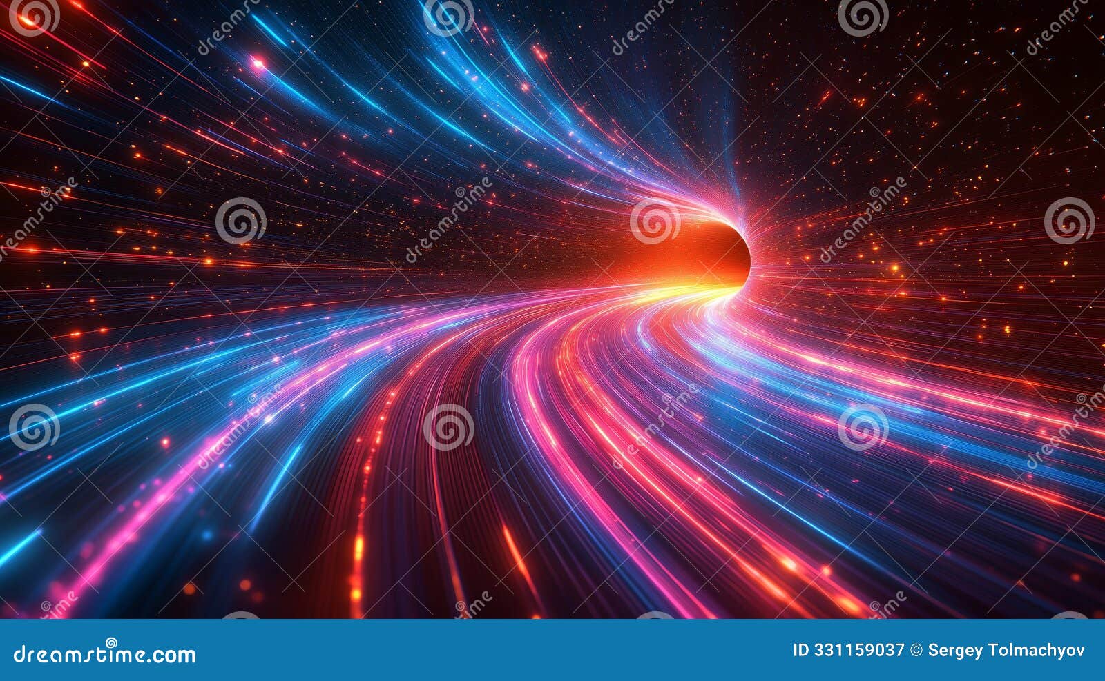 Colorful Visual Representation of a Swirling Vortex with Bright Streaks ...