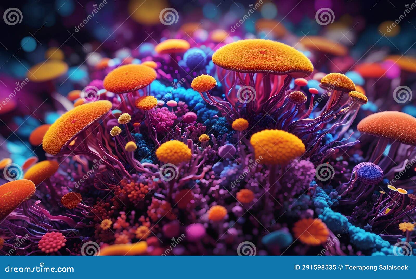 Colorful Vivid Bacteria and Viruses Microscope Macro Shot Stock ...