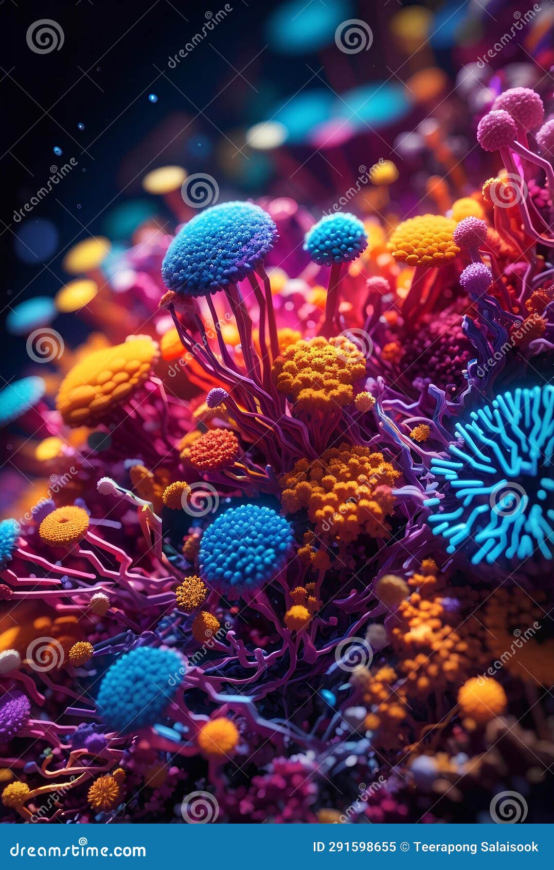 Colorful Vivid Bacteria and Viruses Microscope Macro Shot Stock ...