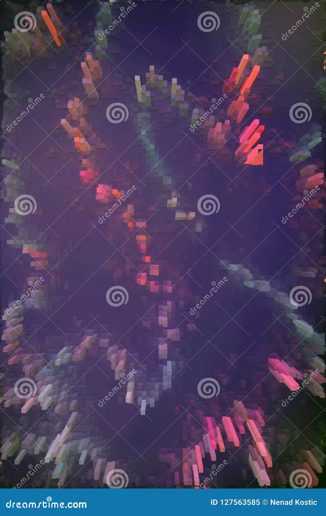 Colorful and Vivid Dynamic Cubes Structure. Stock Illustration ...