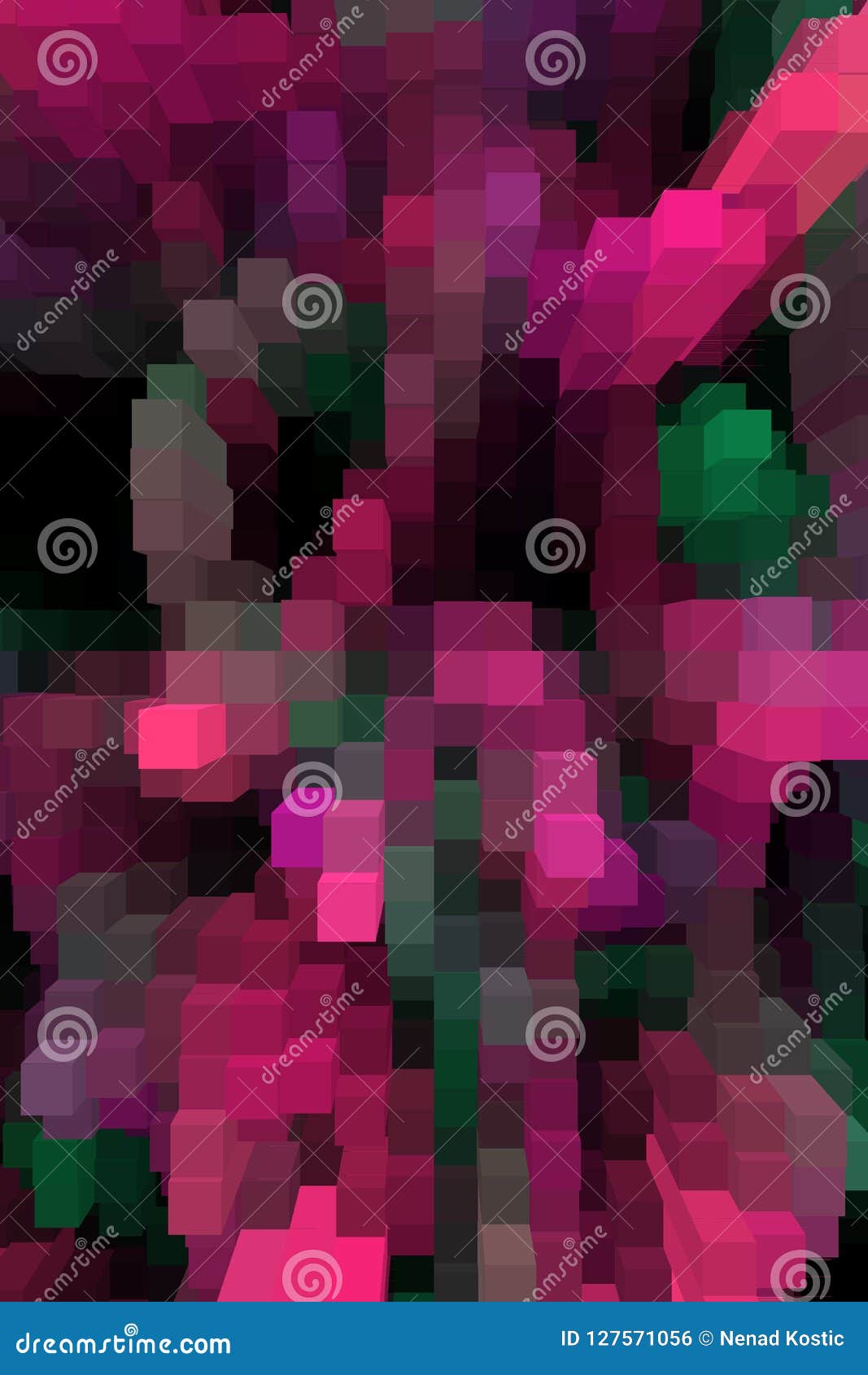 Colorful and Vivid Dynamic Cubes Structure. Stock Illustration ...