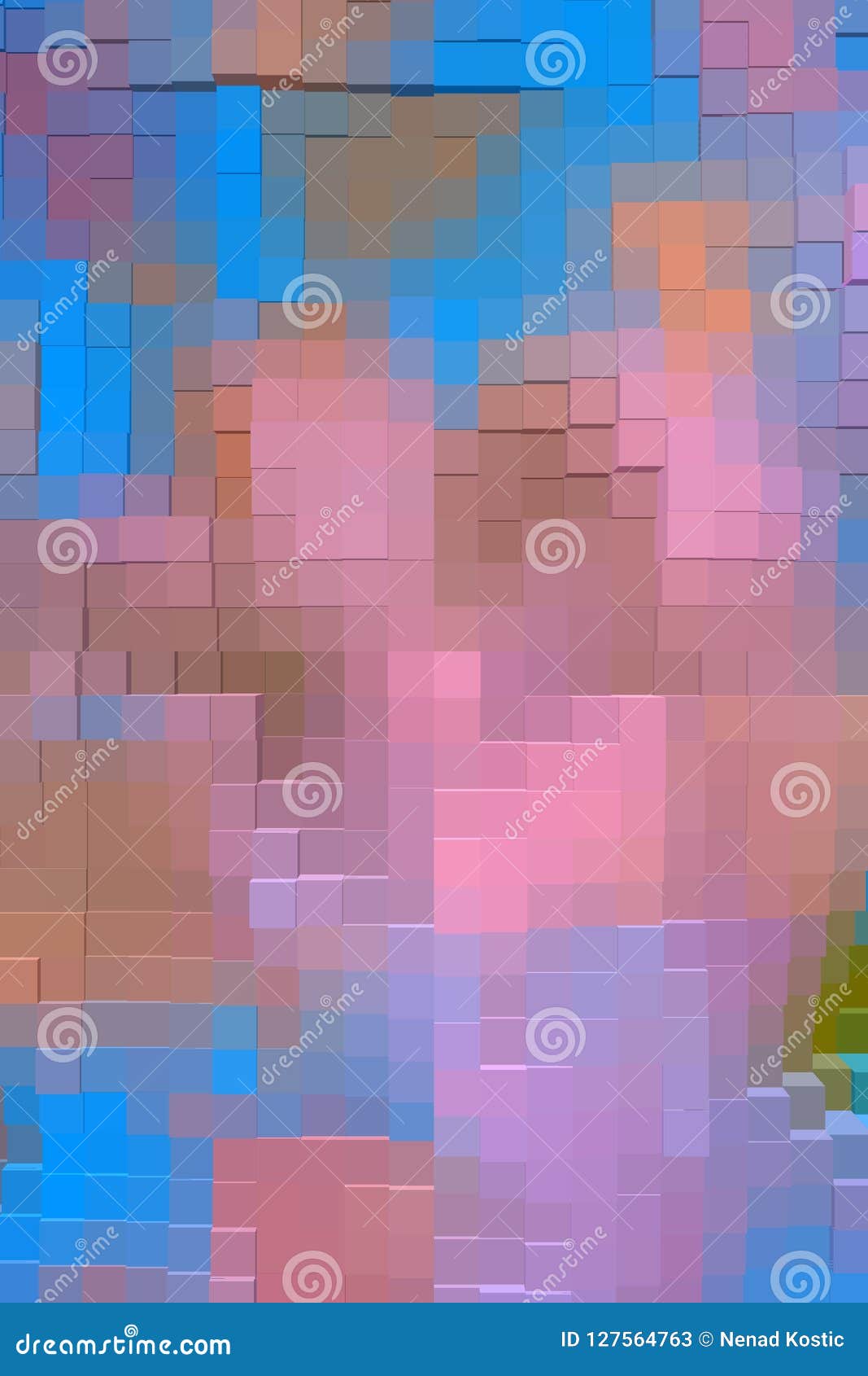 Colorful and Vivid Dynamic Cubes Structure. Stock Illustration ...