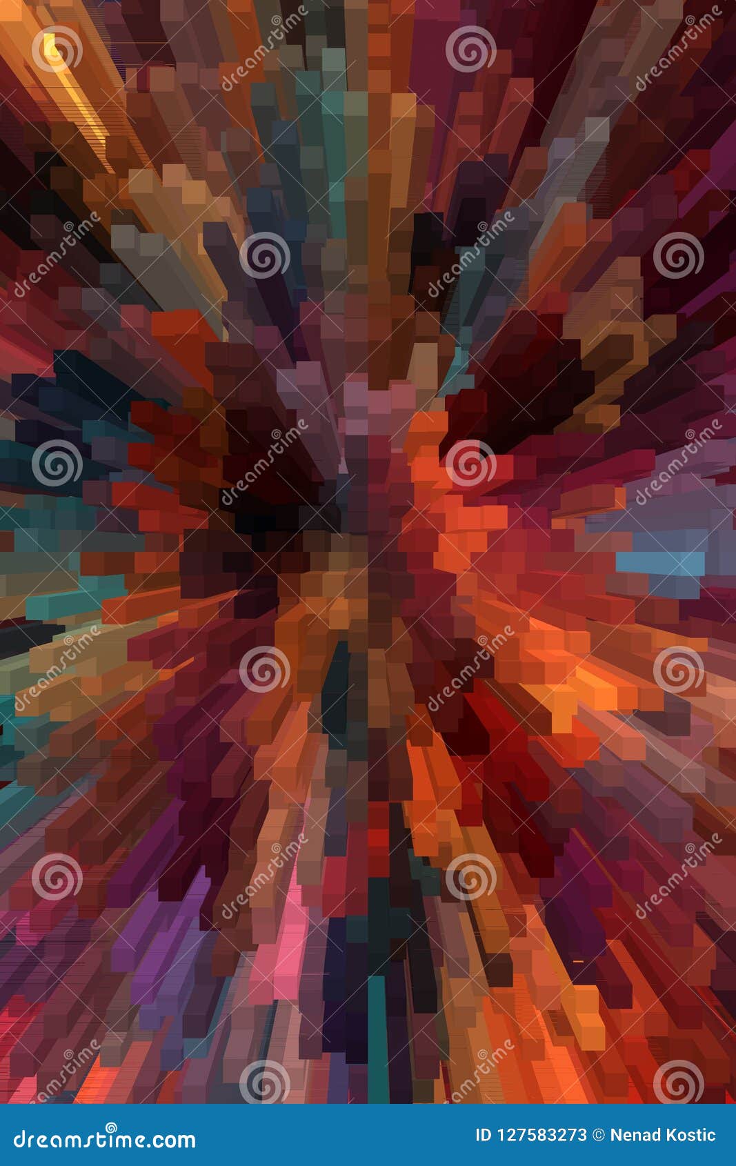 Colorful and Vivid Dynamic Cubes Structure. Stock Illustration ...