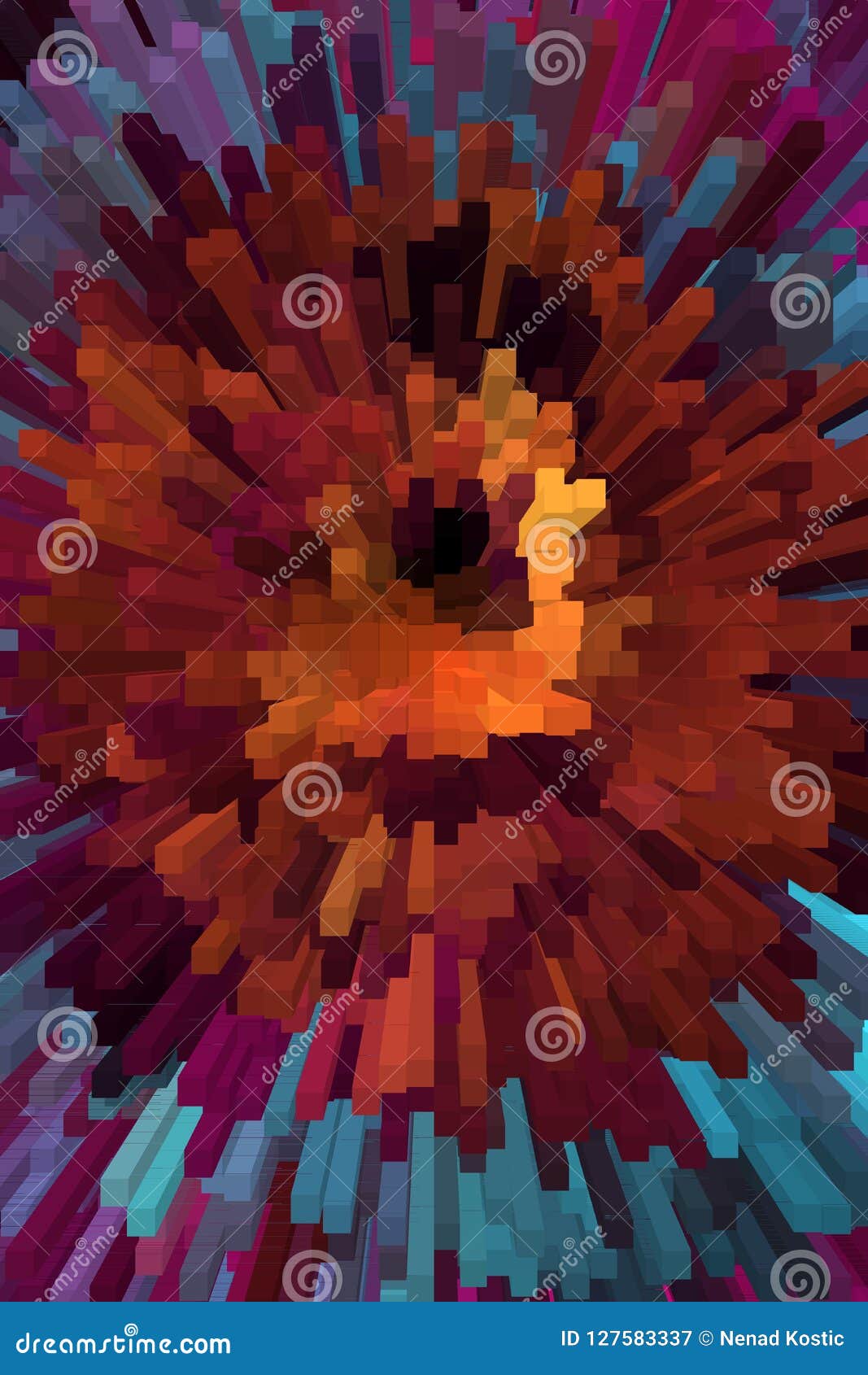 Colorful and Vivid Dynamic Cubes Structure. Stock Illustration ...