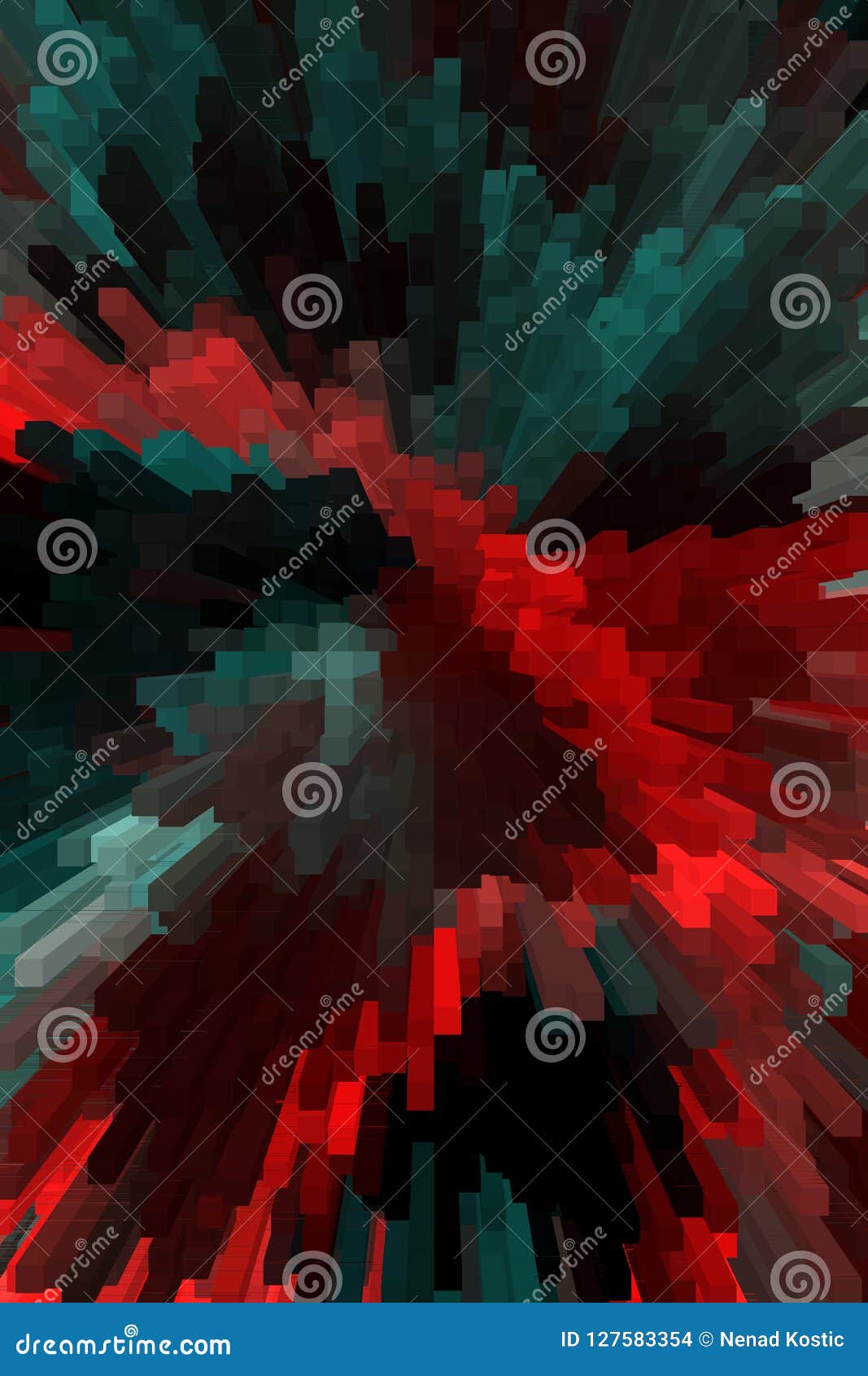 Colorful and Vivid Dynamic Cubes Structure. Stock Illustration ...