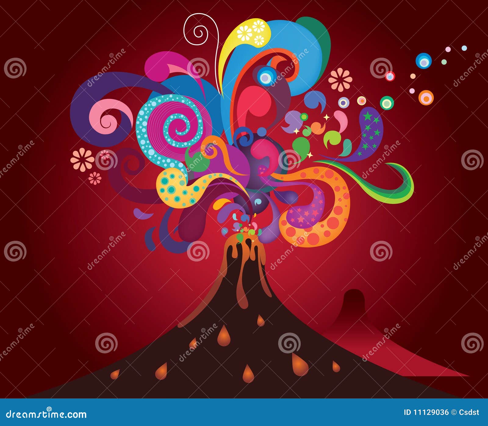 Colorful volcanic abstract stock vector. Illustration of artistic ...