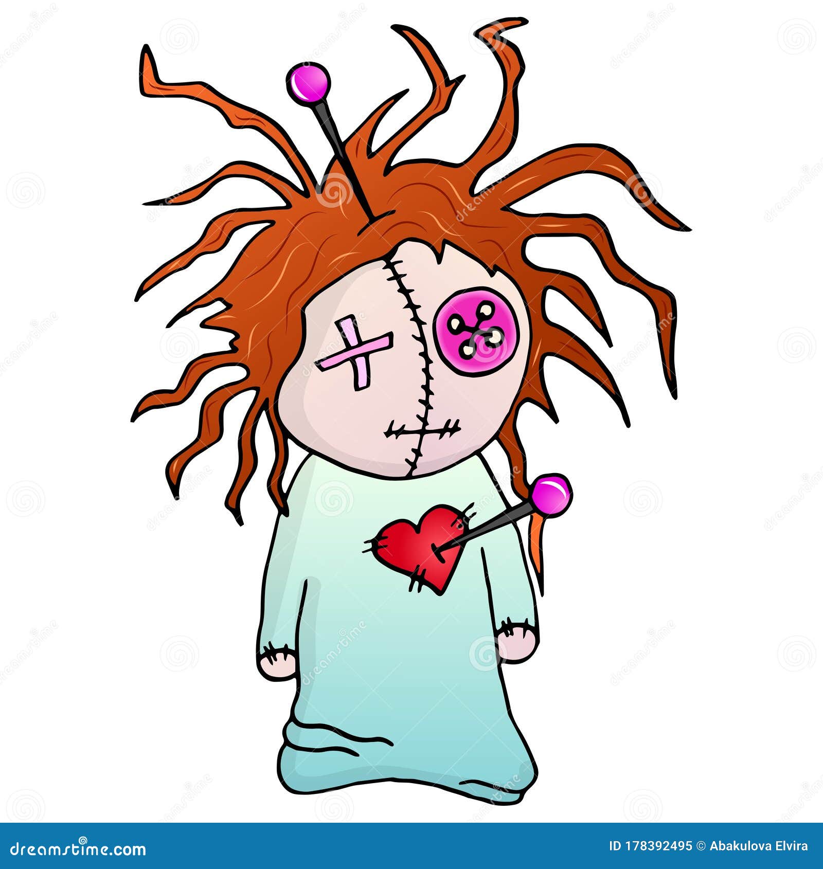 Colorful Voodoo Doll Vector Illustration Stock Vector Illustration Of