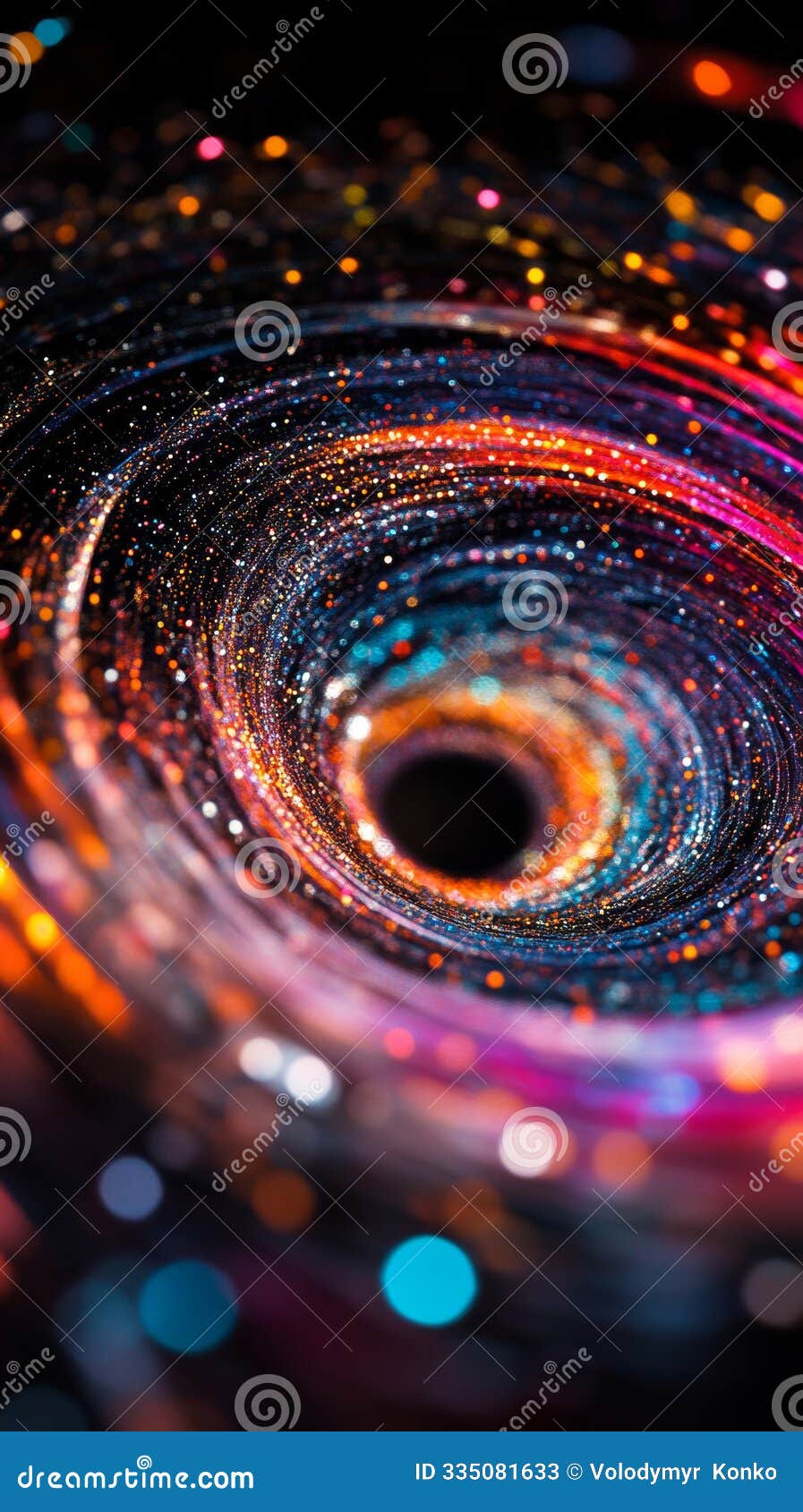 Colorful Vortex with Sparkling Particles, Cosmic Phenomenon. Abstract ...