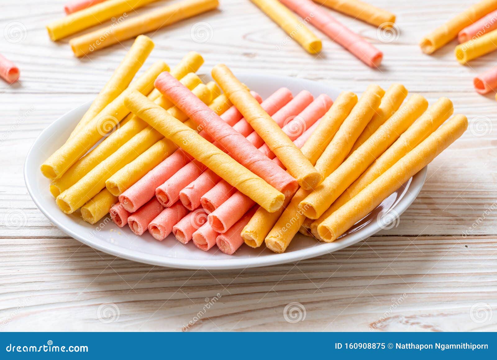Colorful wafer stick roll stock image. Image of snack - 160908875