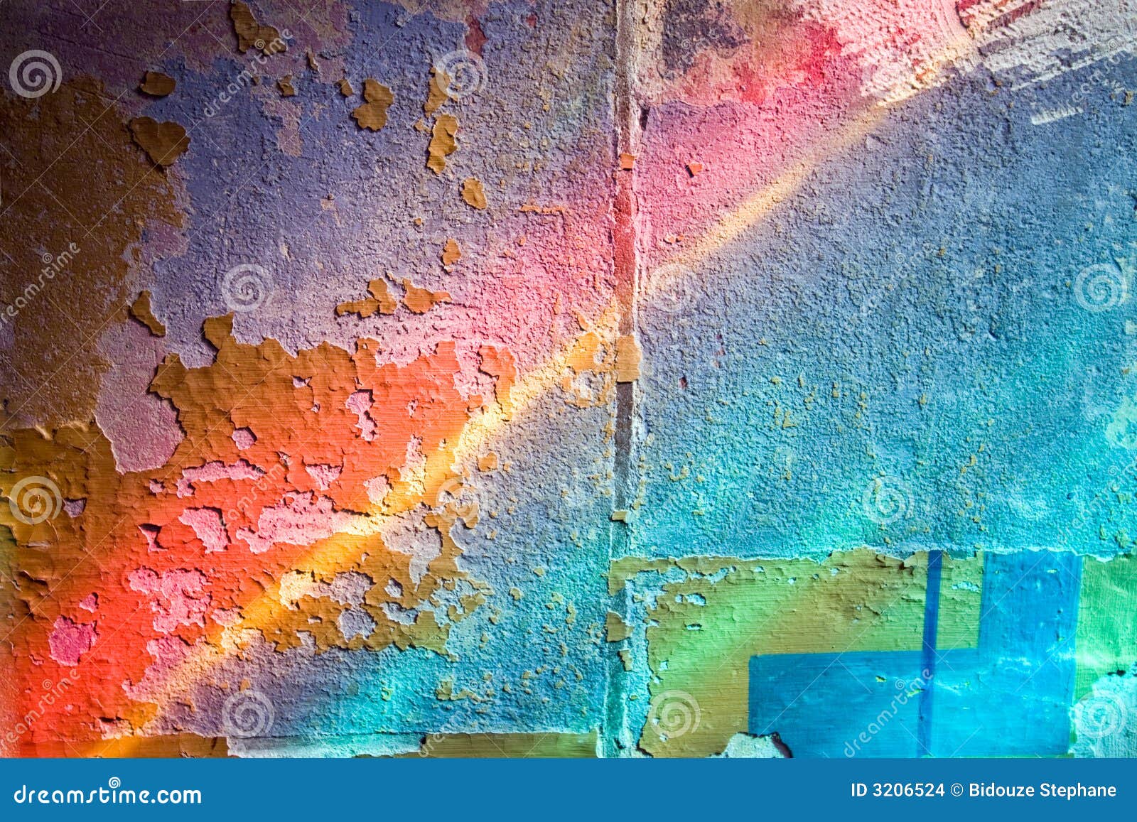 Colorful wall background stock photo. Image of damaged - 3206524