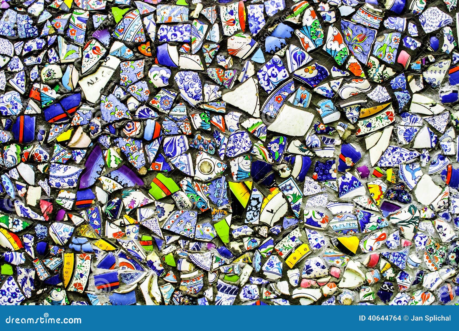 Colorful Wall from Broken Pottery Stock Photo - Image of crockery ...