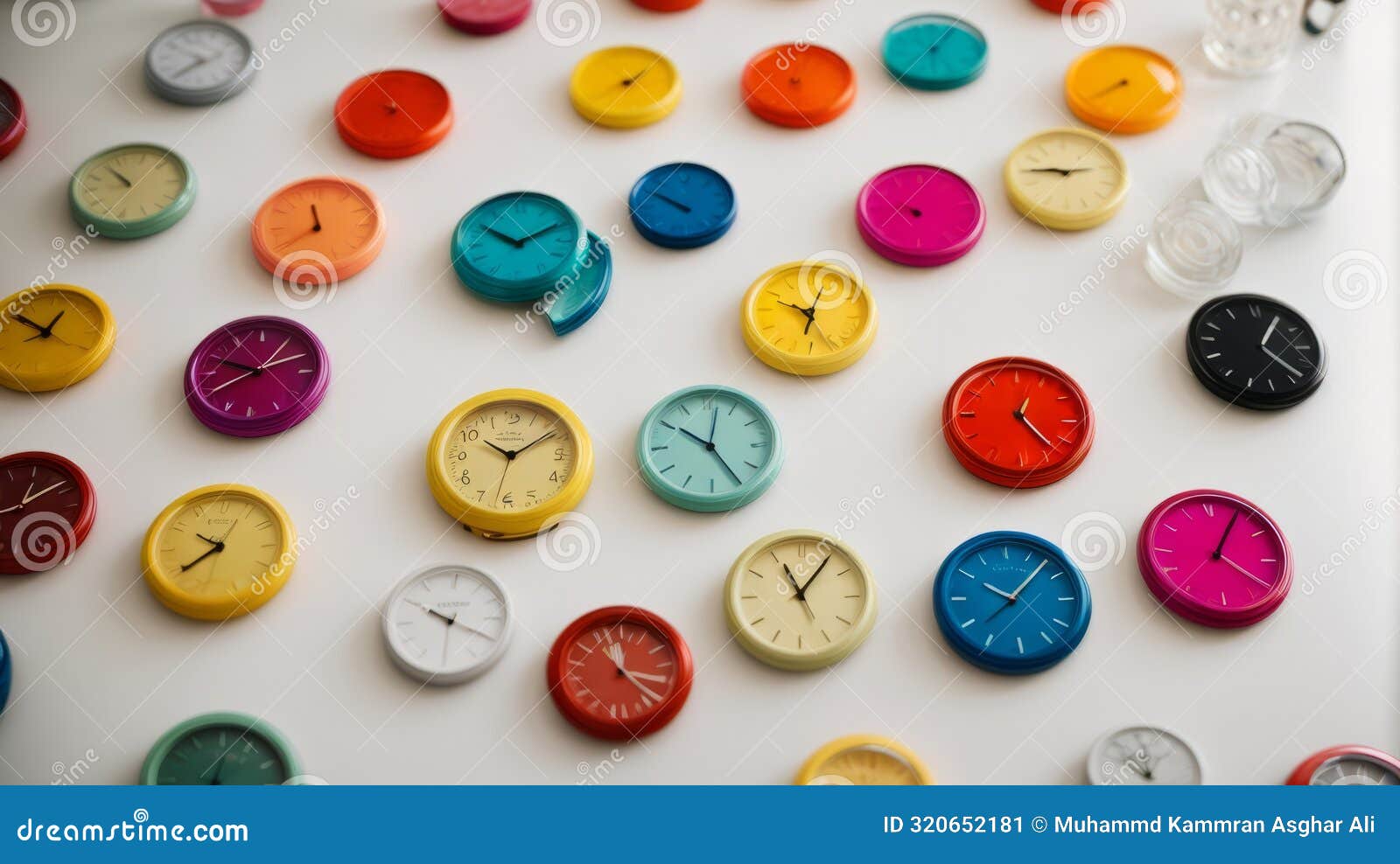 Colorful Wall Clock on White Background Stock Illustration ...